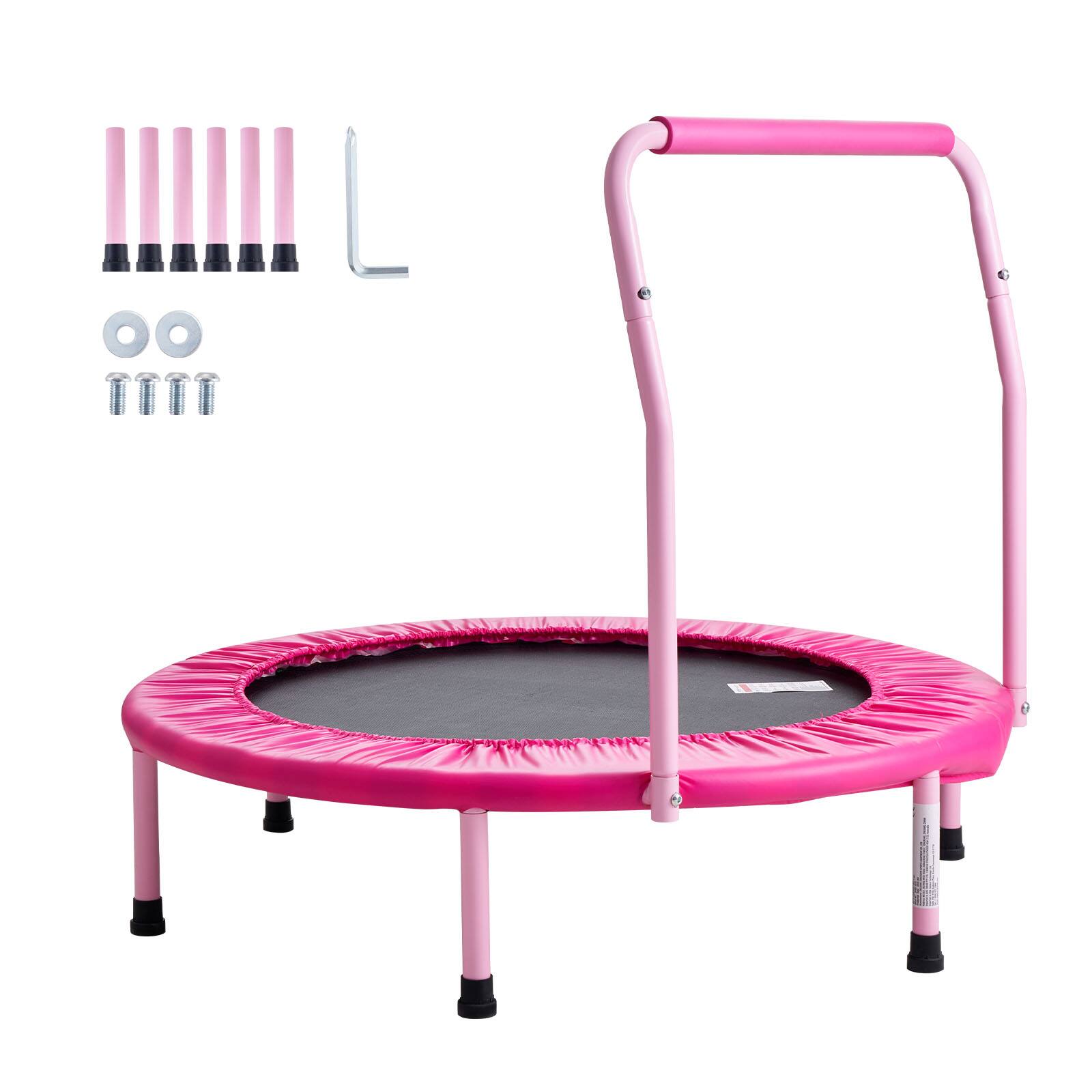 VEVOR 36" Kids Trampoline, 3FT Indoor Outdoor Trampoline, Foldable Mini ...