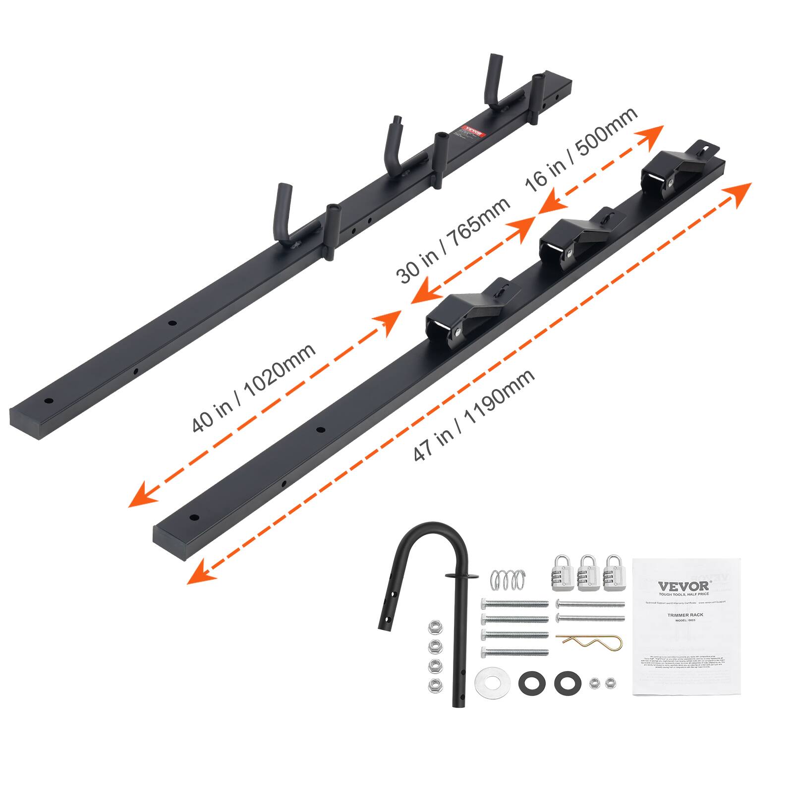 VEVOR Trimmer Rack, 3 Place Weeder Trimmer Rack, Locking Trim Holder ...