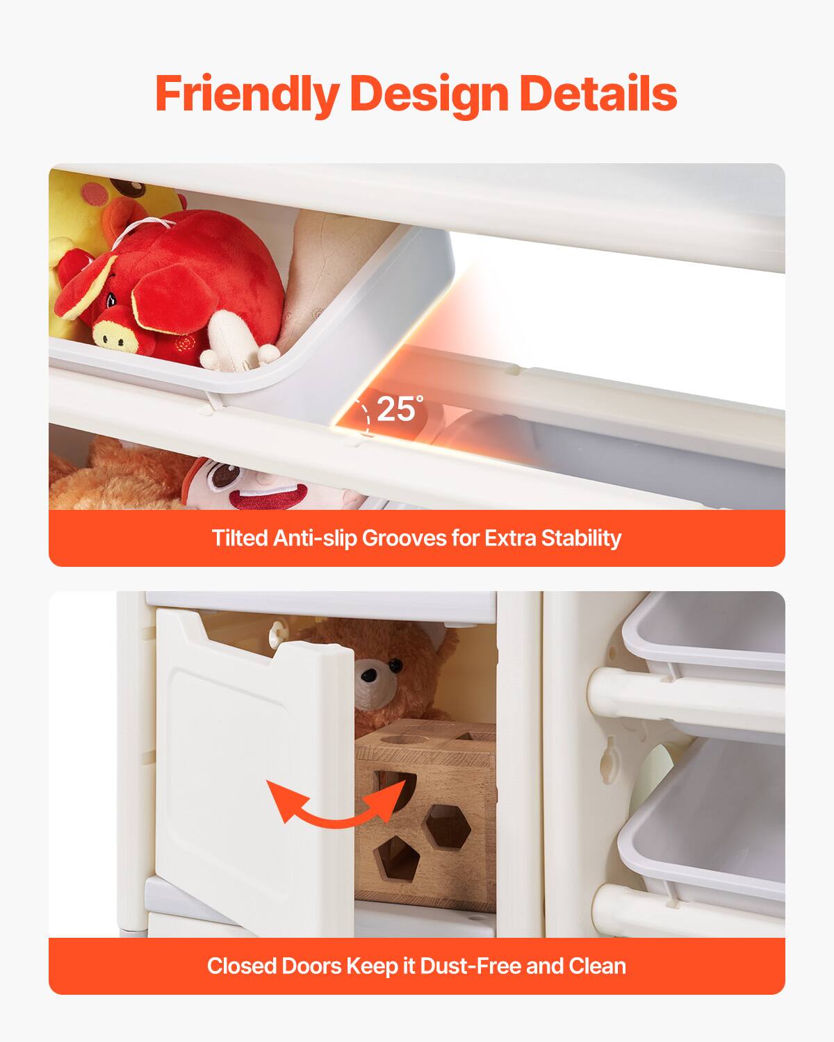 VEVOR Kids Toy Storage with Bookshelf, 4 Tier Large Toy Storage ...