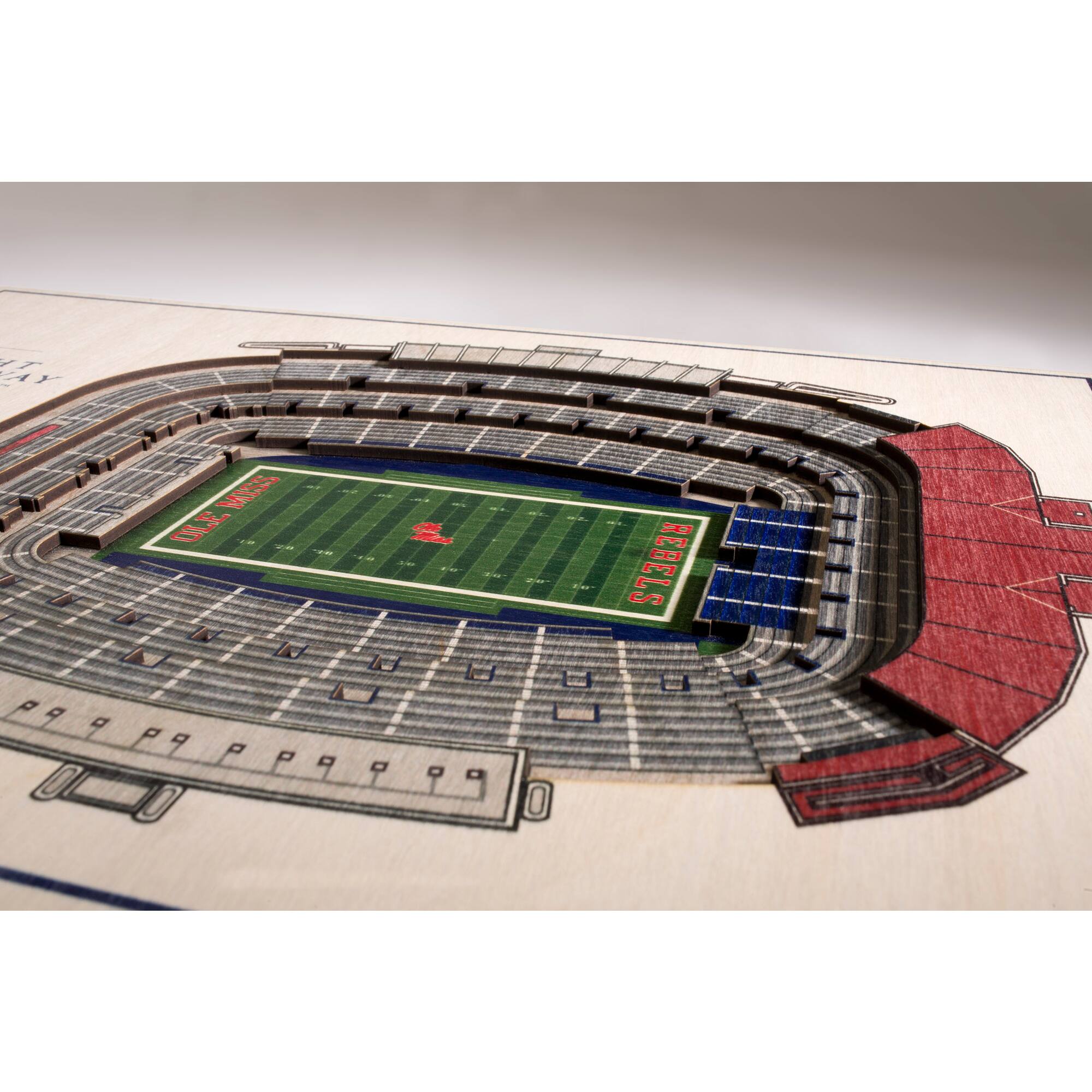 YouTheFan Ole Miss Rebels 17'' x 13'' 5 Layer StadiumViews 3D Wall Art ...