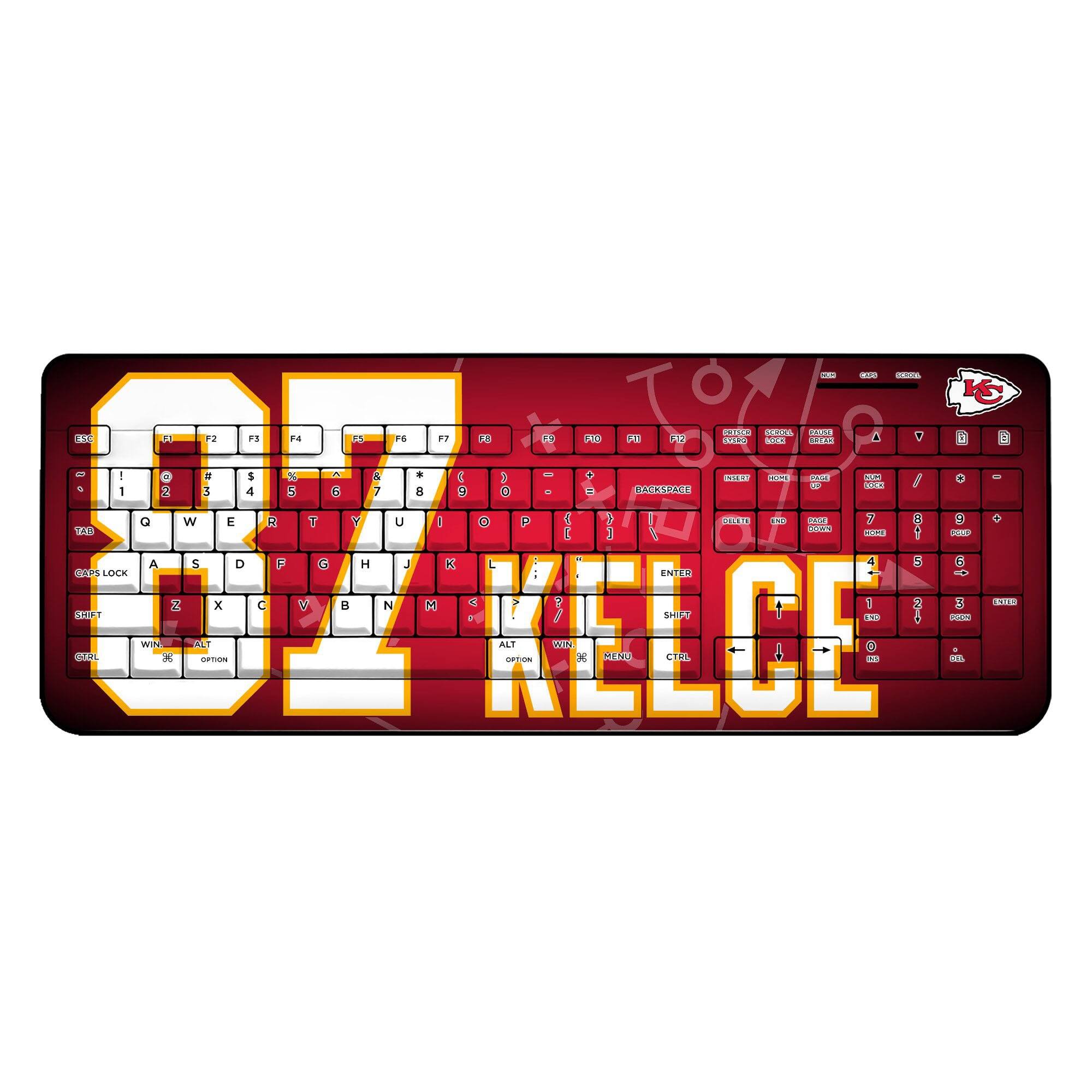 Keyscaper Travis Kelce Kansas City Chiefs Wireless Keyboard Black ...