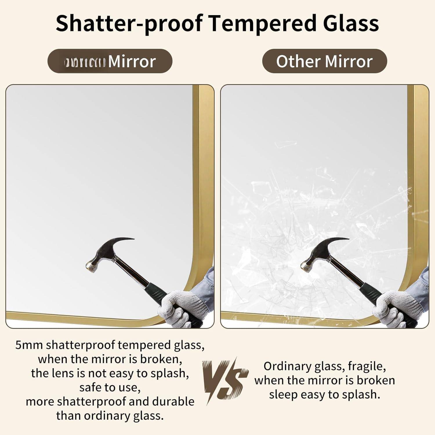 Live At Space Bathroom Mirror 24x32 Inch Aluminum Frame Rectangle Anti ...