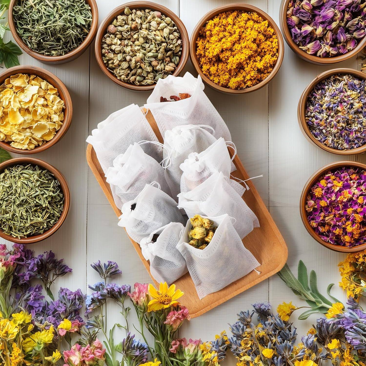 Auledio 300 Disposable Tea Filter Bags, Disposable Fill Tea Bag with ...