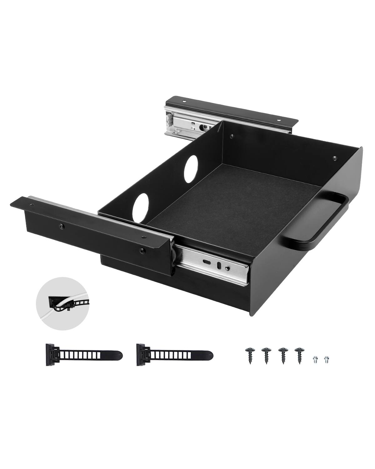 VEVOR 13" Wide Under Desk Drawer Slide Out, Under Desk Mounted Pull out ...