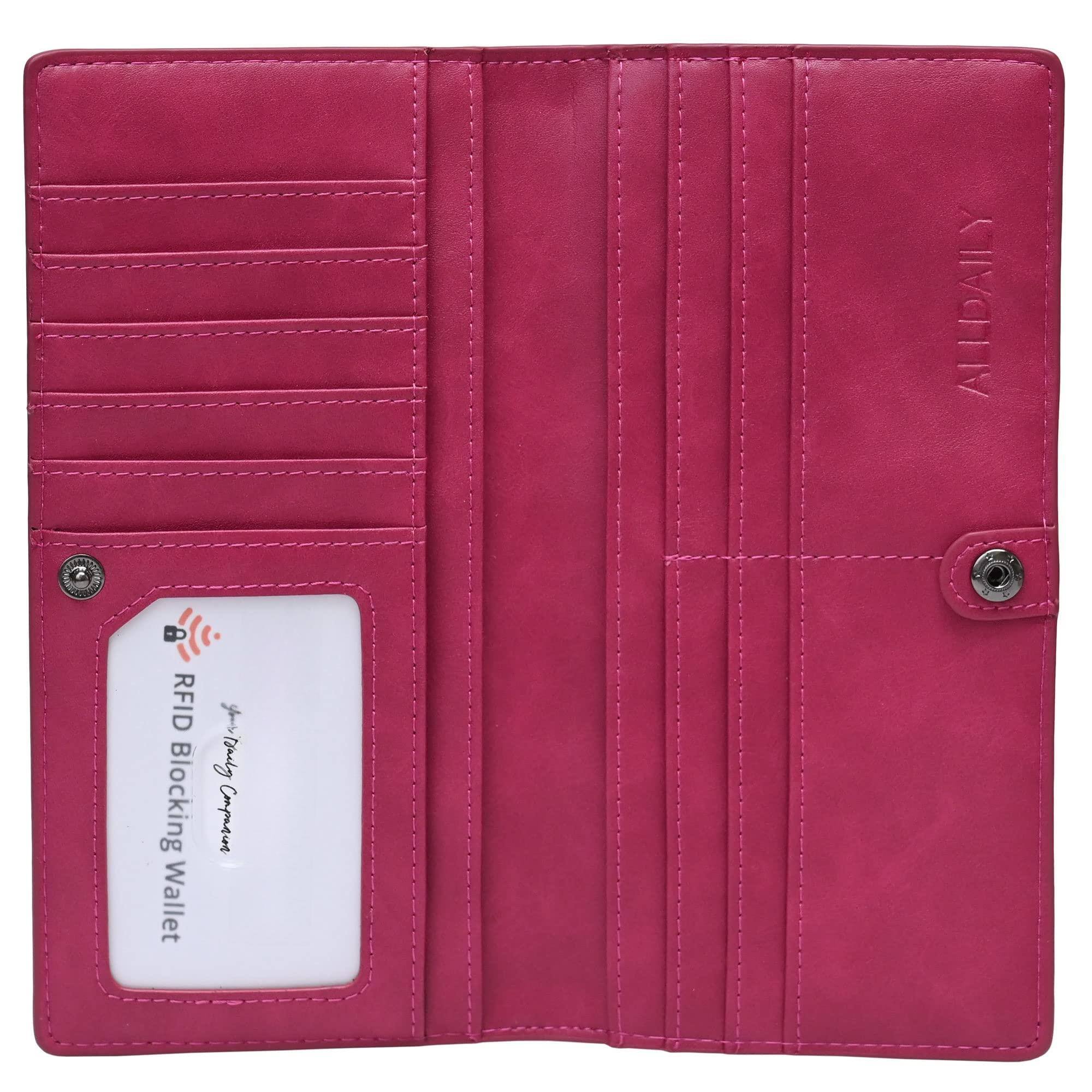 Jadie Link Ultra Slim Thin Women Wallet Rfid Blocking Credit Card ...