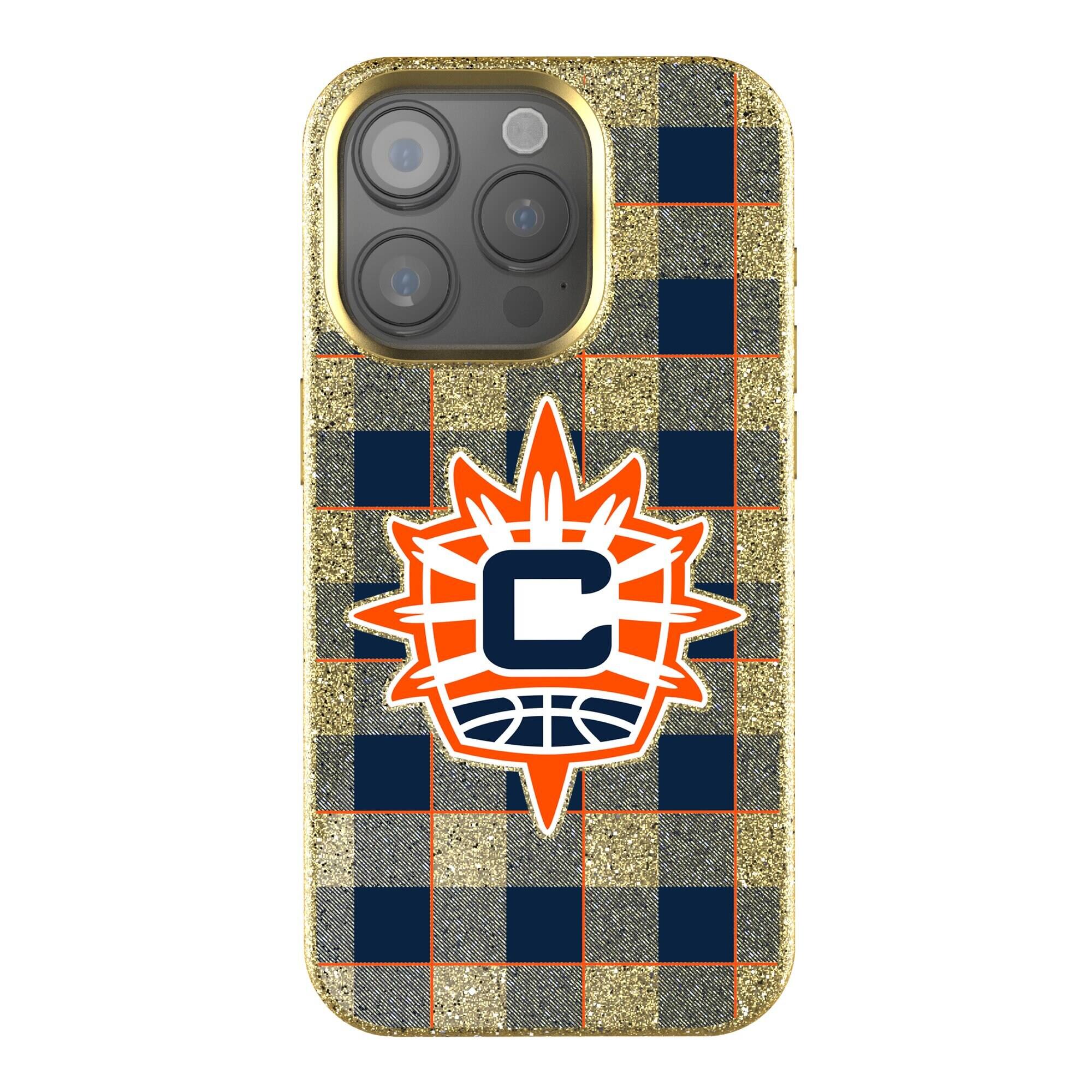 Keyscaper WNBA Connecticut Sun Plaid Bling iPhone Case 16 Gold ...