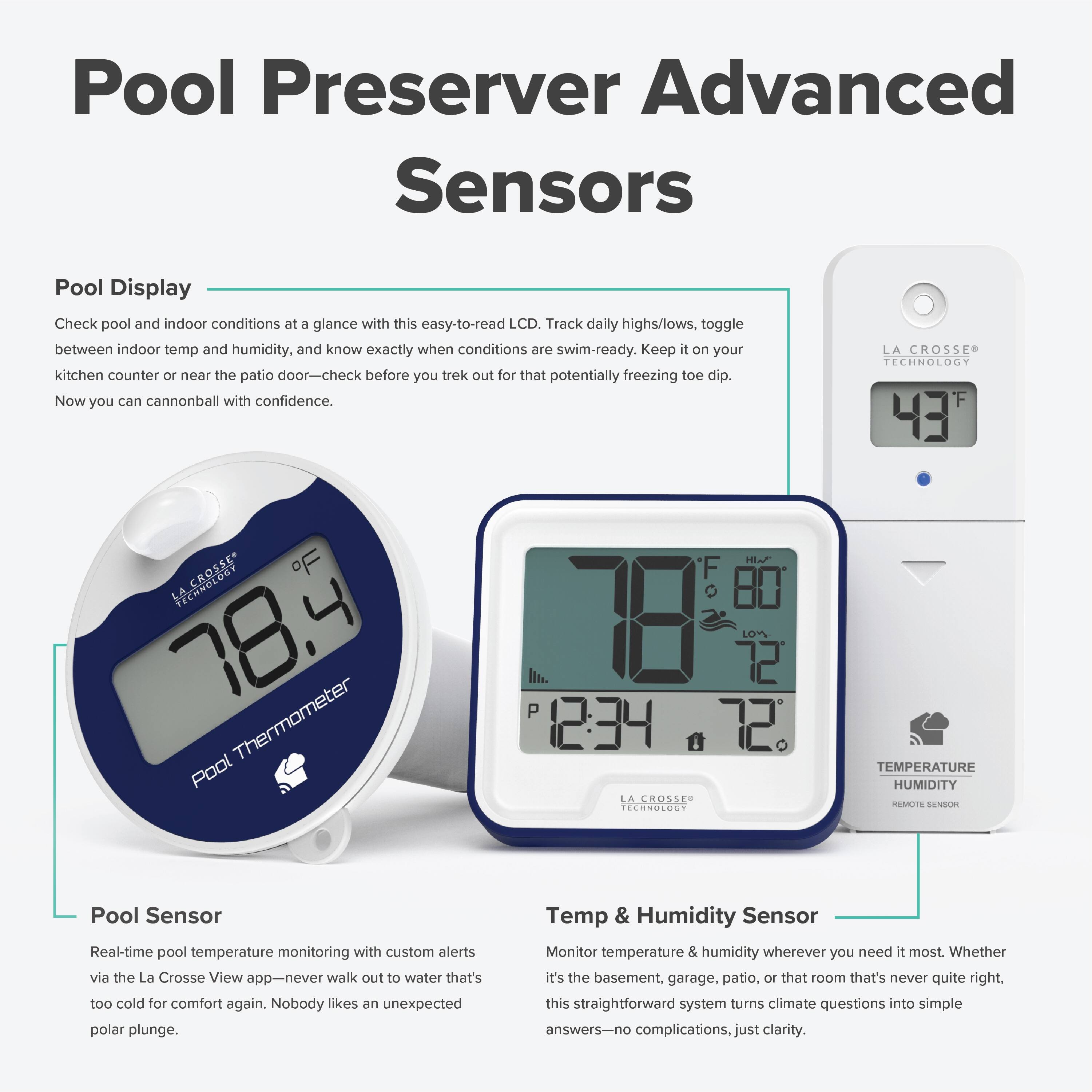 La Crosse Technology Pool Preserver Advanced Wi Fi Alert and Monitoring ...