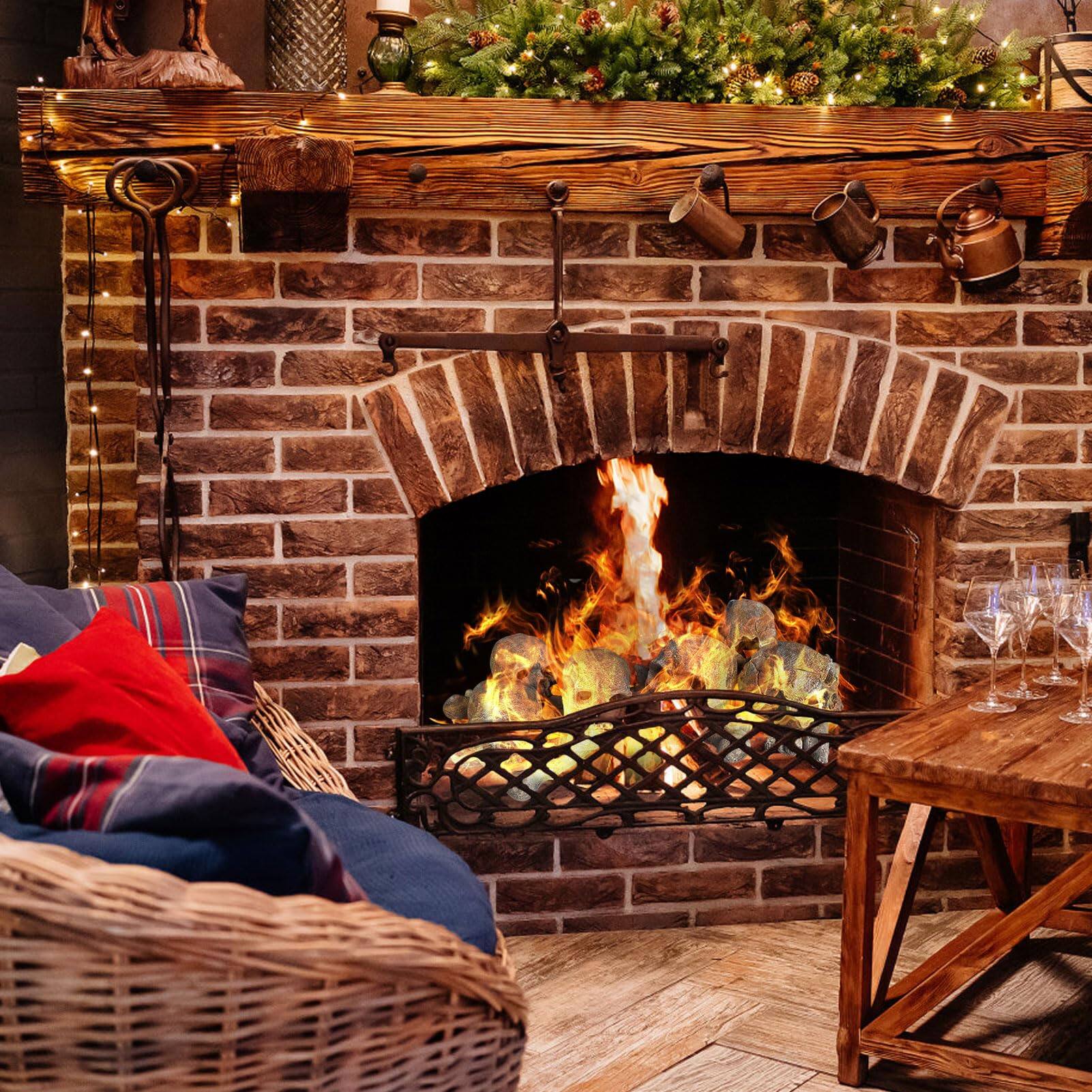 JETRANSPORT 9 Ceramic Skulls For Fire Pit Durable Reusable Fireproof ...