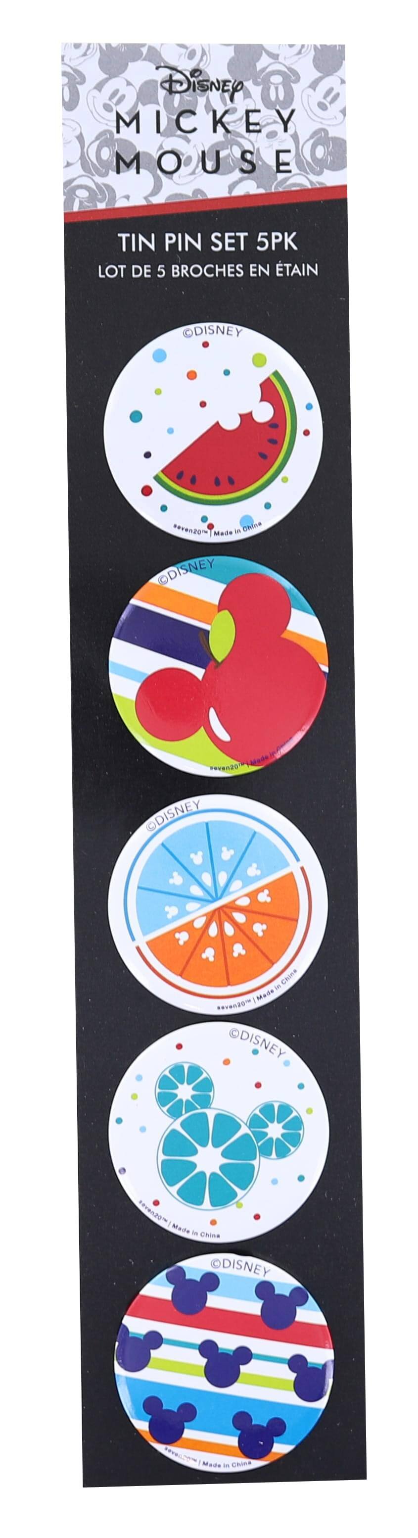 Disney Mickey Mouse Fruit 5 Piece Tin Button Set Black DY16072PIN5 ...