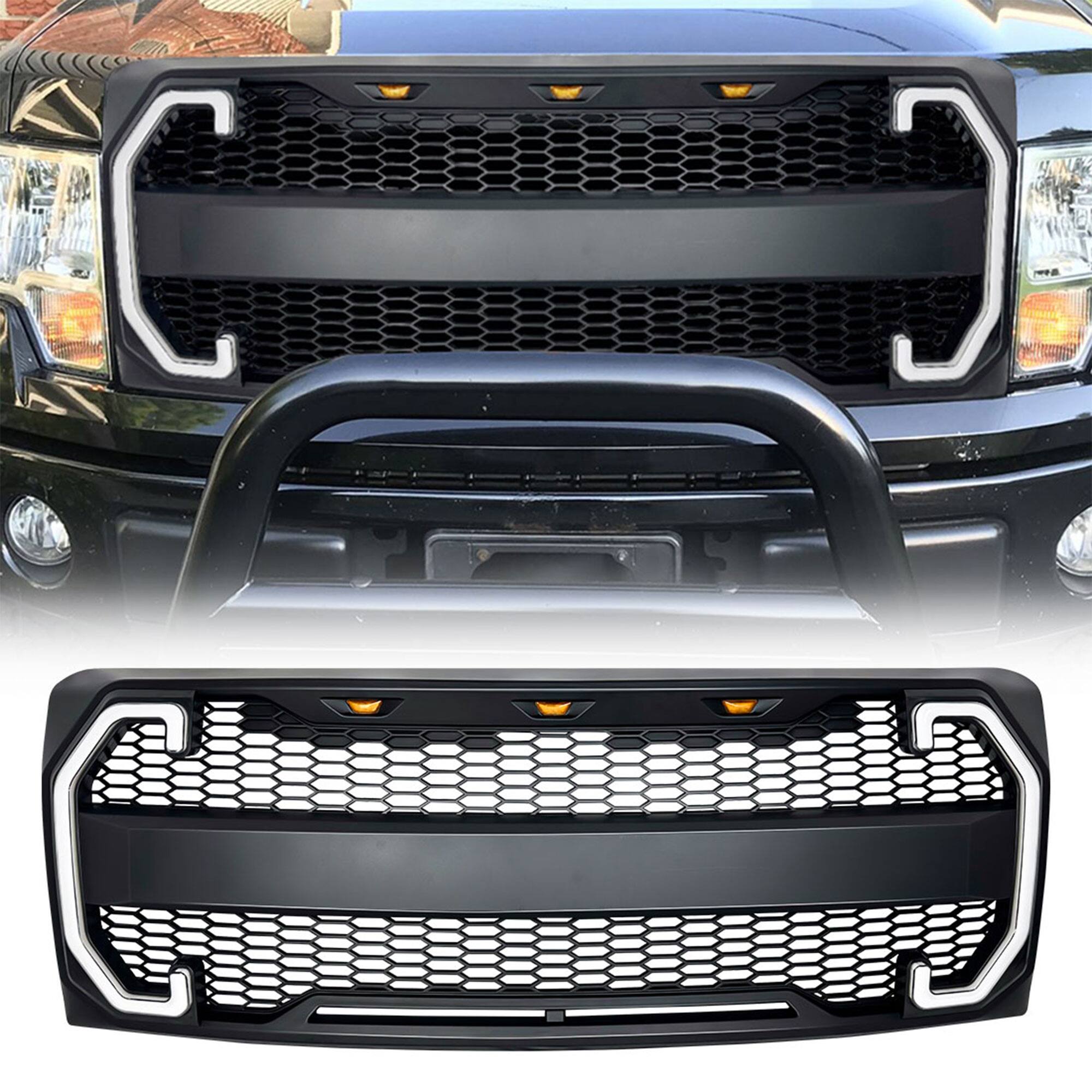 AMERICAN MODIFIED Raptor Style Mesh Grille w/Turn Lights for 2009 2014 ...
