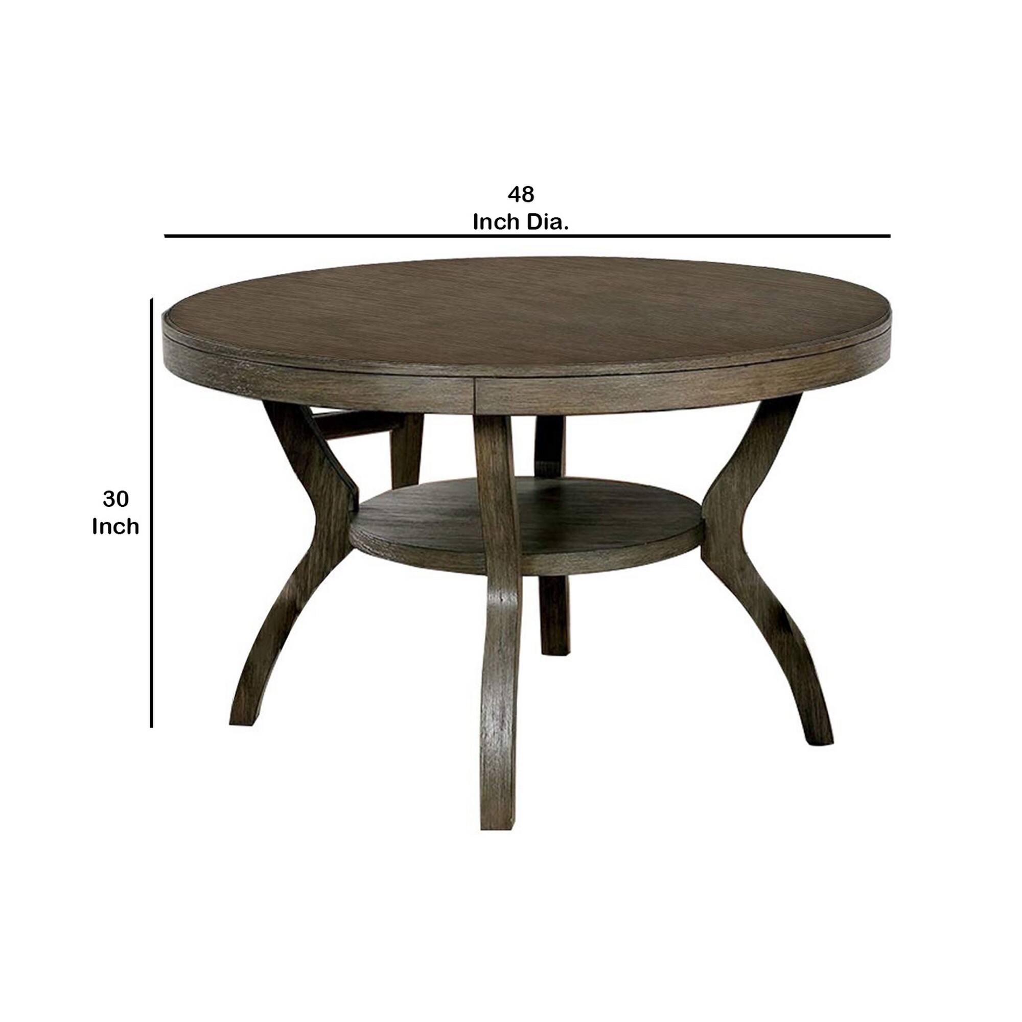 Manhattan Lane 48 Inch Wooden Round Dining Table with Angled Legs ...