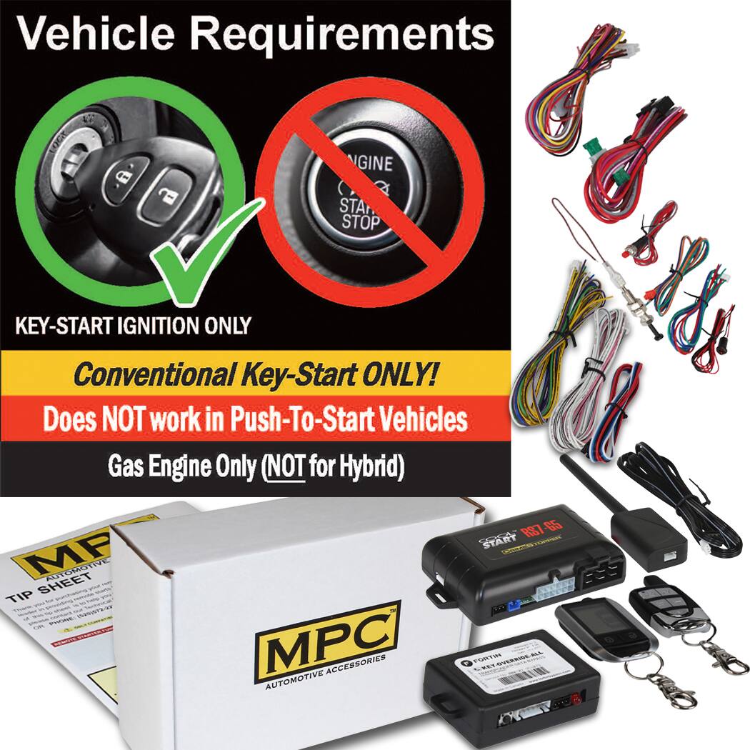 MPC 2 Way LCD Remote Start With Keyless Entry Kit For 2005 2007 Lincoln Town Car Black B-4253 ...