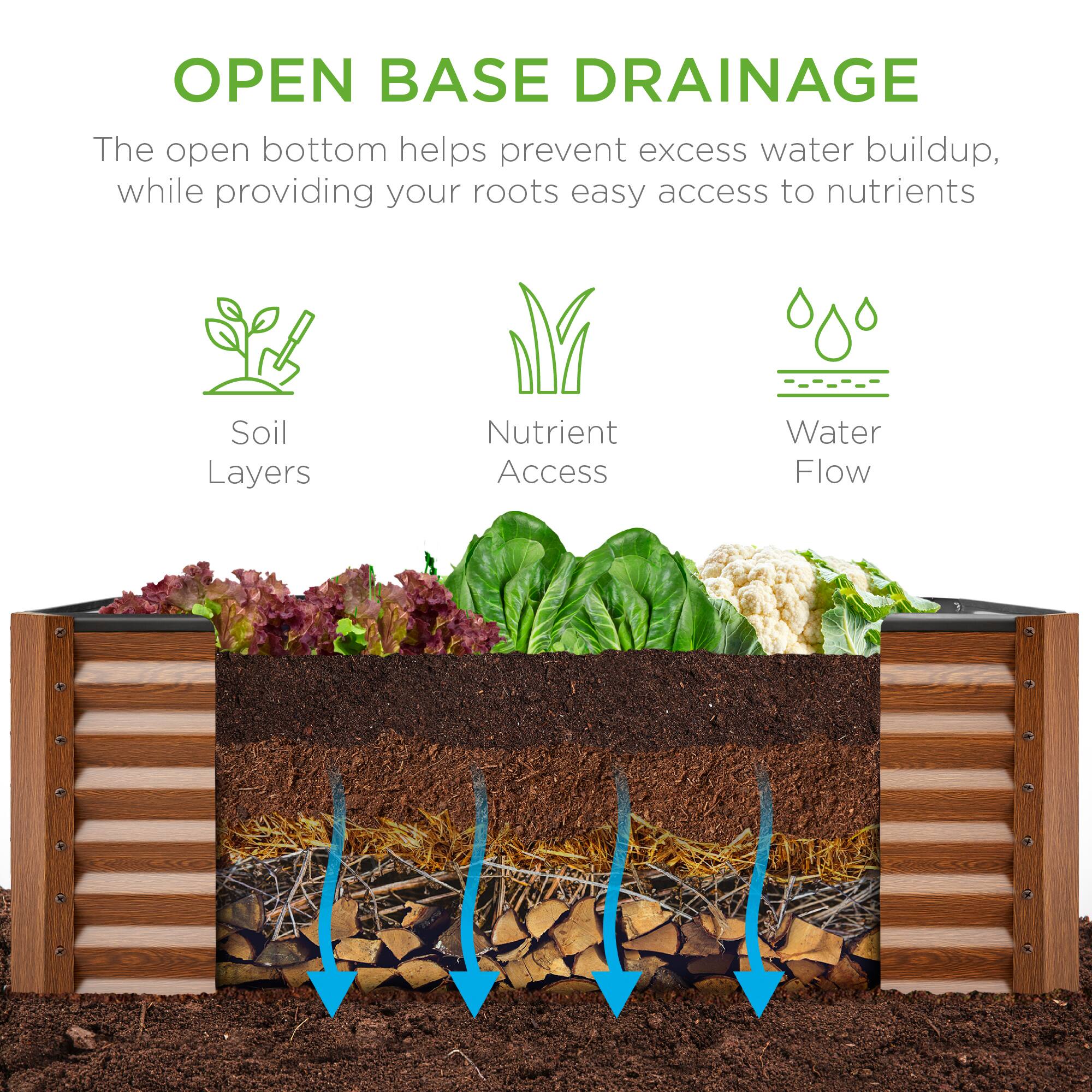 Best Choice Products 4x2x2ft Outdoor Metal Raised Garden Bed, Planter ...