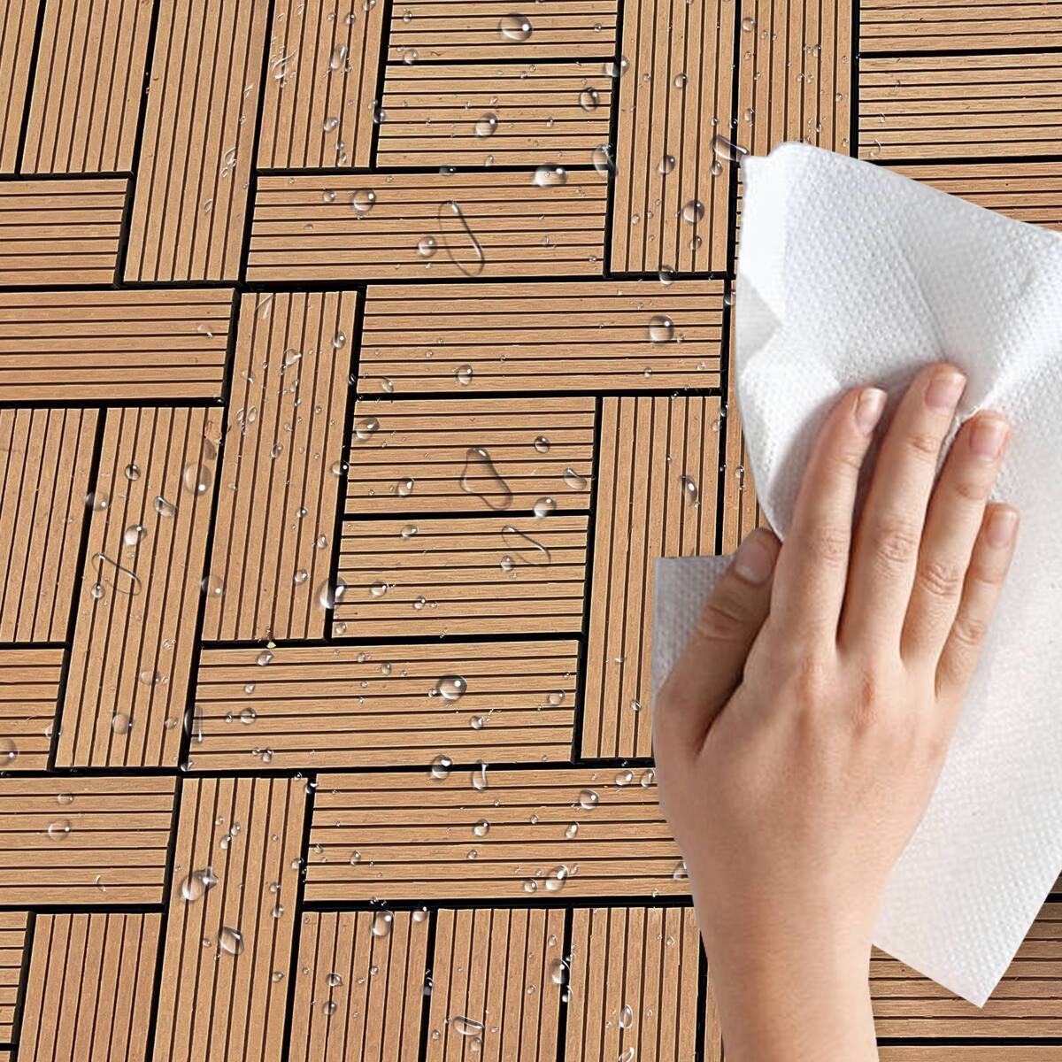 APRILSOUL 20pcs 12x12in Wood Plastic Composite Deck Tiles Rust ...