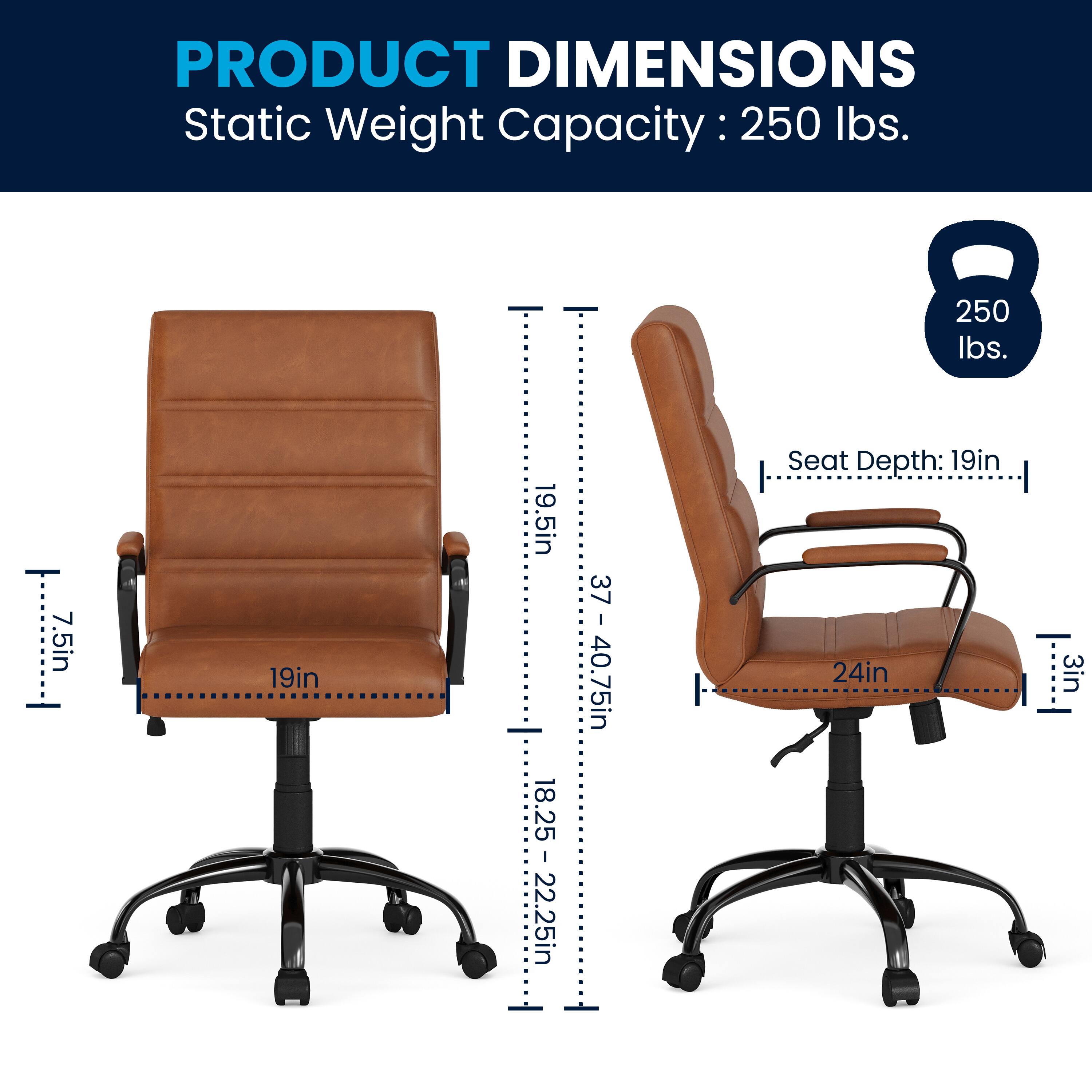 Emma + Oliver Mid Back Executive Swivel Office Chair with Metal Frame ...