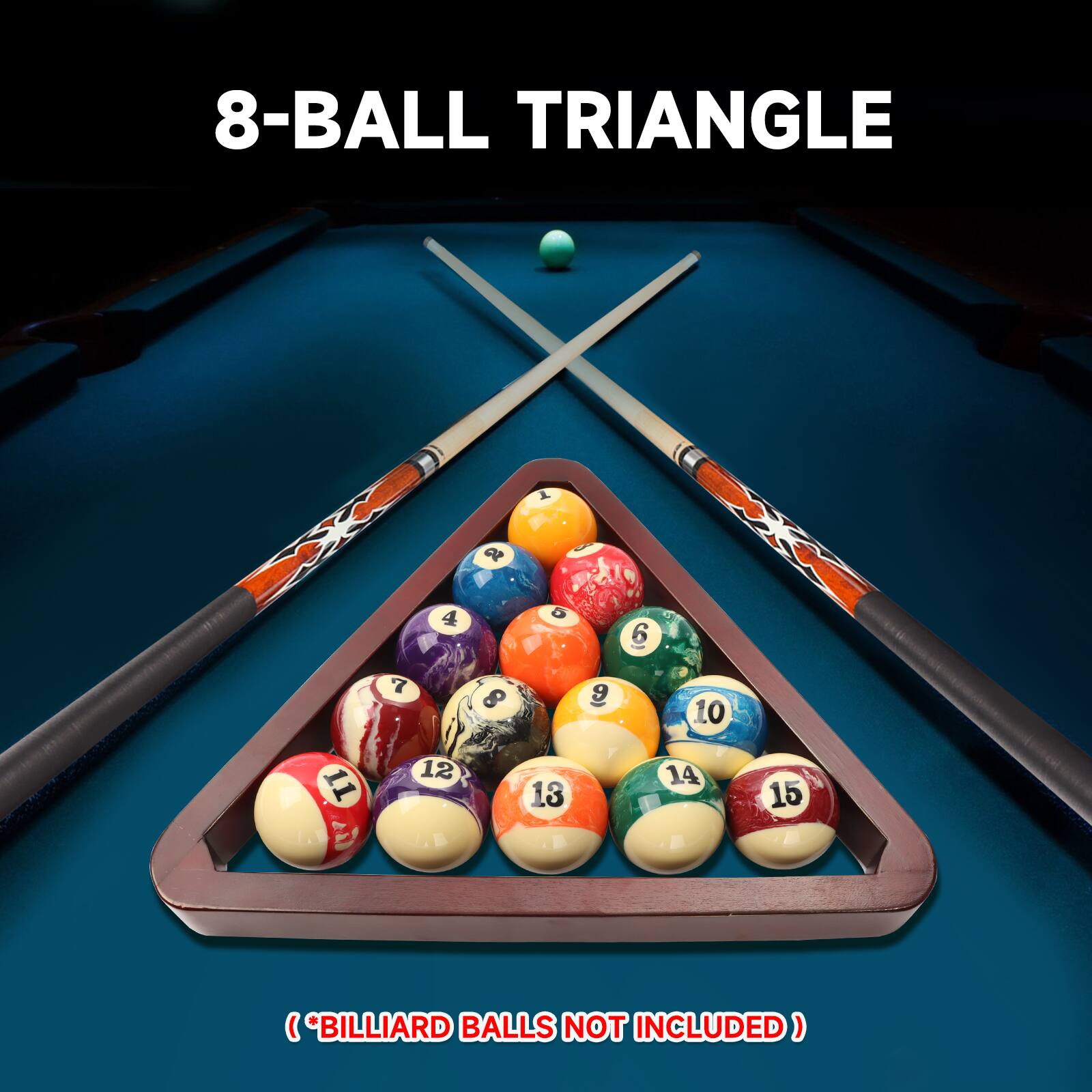 GSE Games & Sports Expert Deluxe Solid Wood 8 Ball Triangle Ball Rack ...