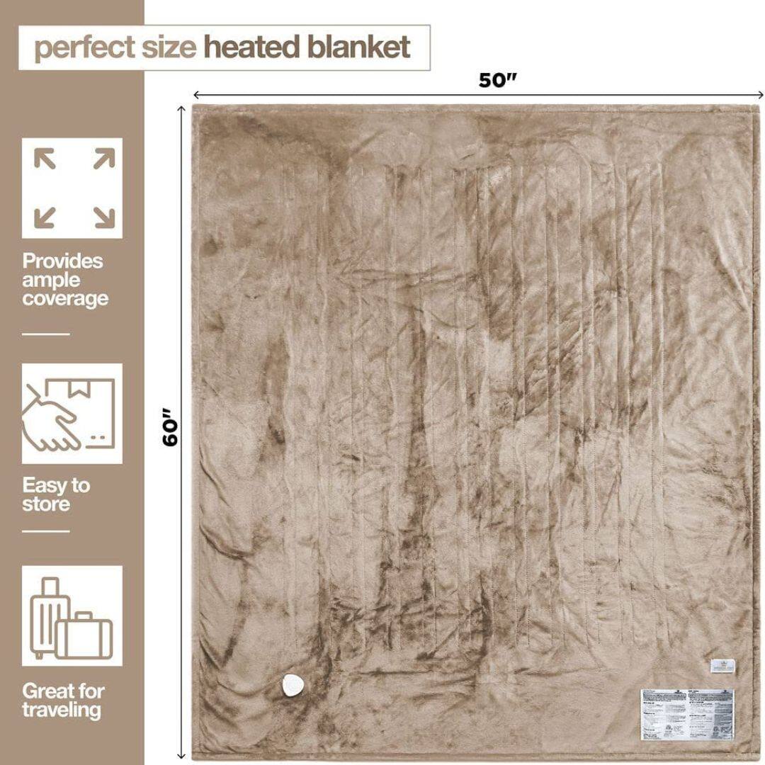 Medical King Electric Heated Blanket with Hand Controller for 10 ...