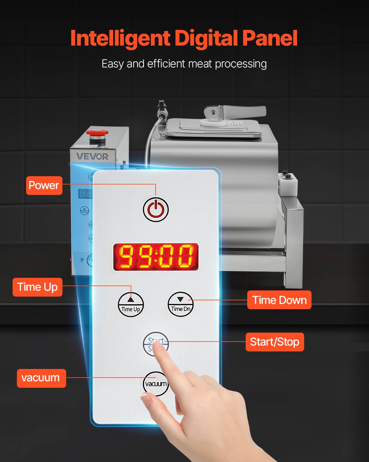 VEVOR Meat Tumbler Marinator, 10L Vacuum Tumbler Marinating Machine ...