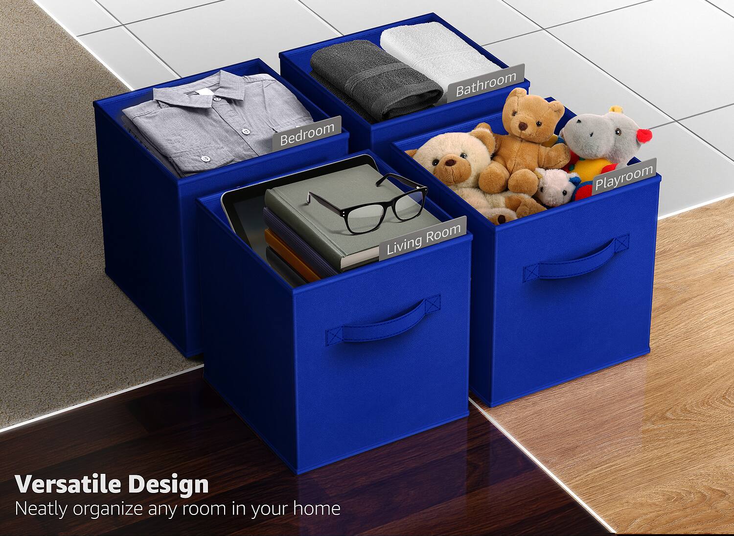 Sorbus Large 13 Inch Foldable Storage Bin for Home, Bathroom and More ...