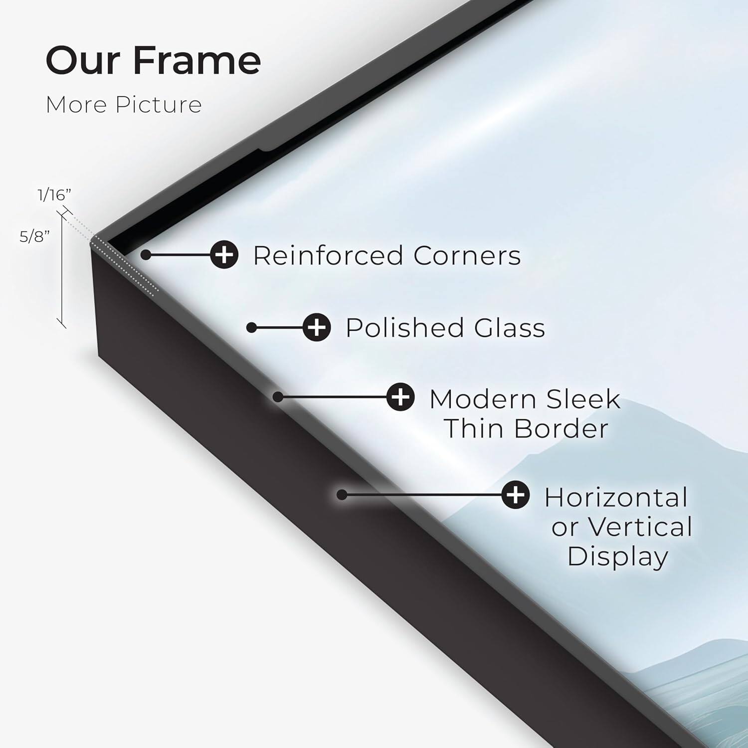 blue 8.5 by 11 picture frame 6 PACK 8.5 x 11 frame Front Loading ...