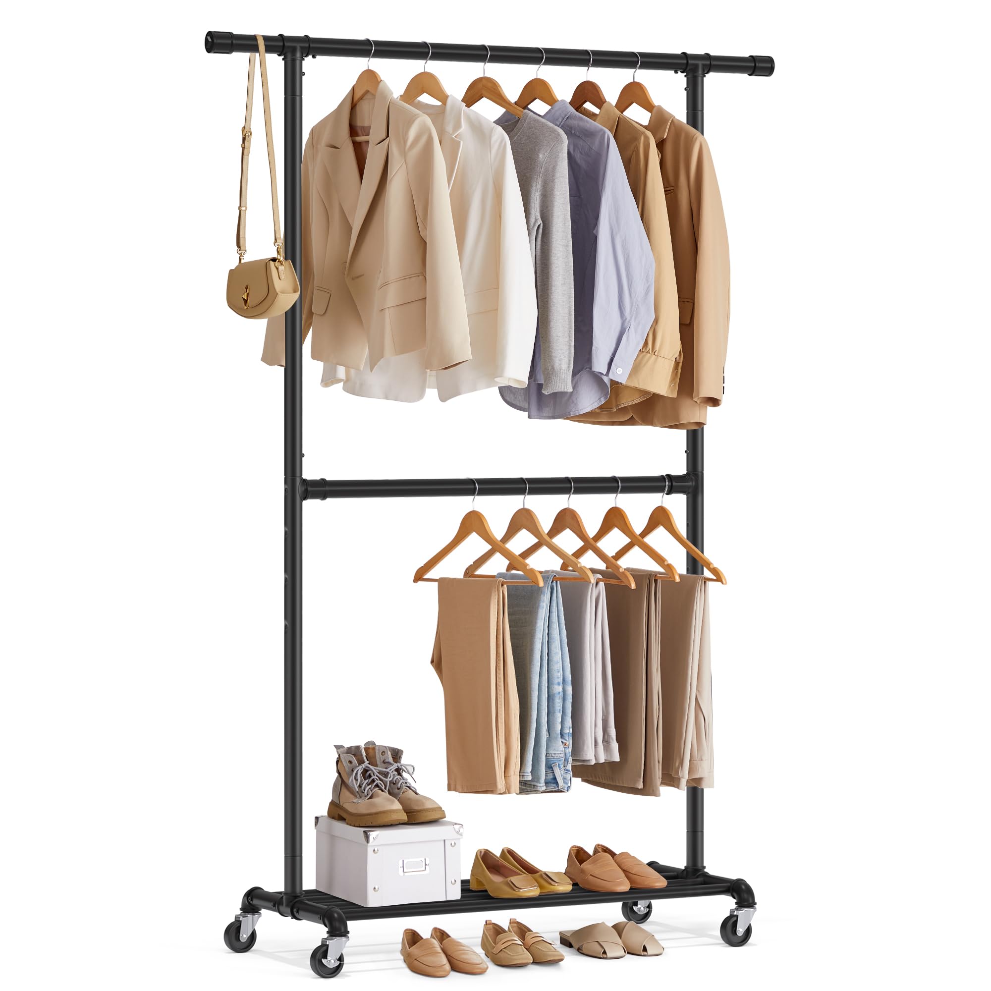 Refined Abode Design Heavy duty Clothes Rack Double rod Clothing For ...