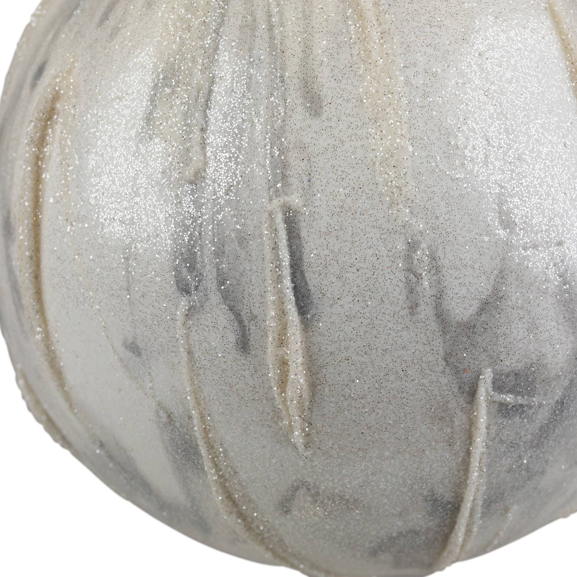Northlight Glitter Marbled Christmas Ball Ornament 4.25" White 34314304 ...
