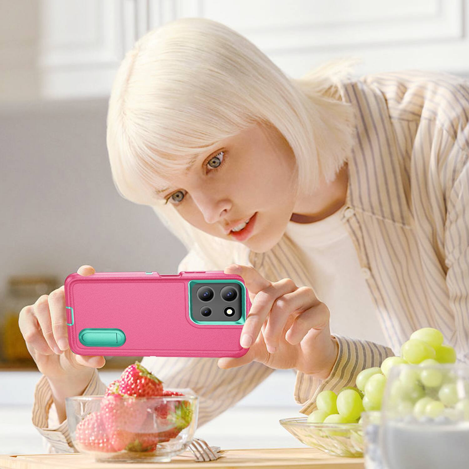 Dteck Heavy Duty Case for Motorola G 5G (2025) with Foldable Kickstand ...