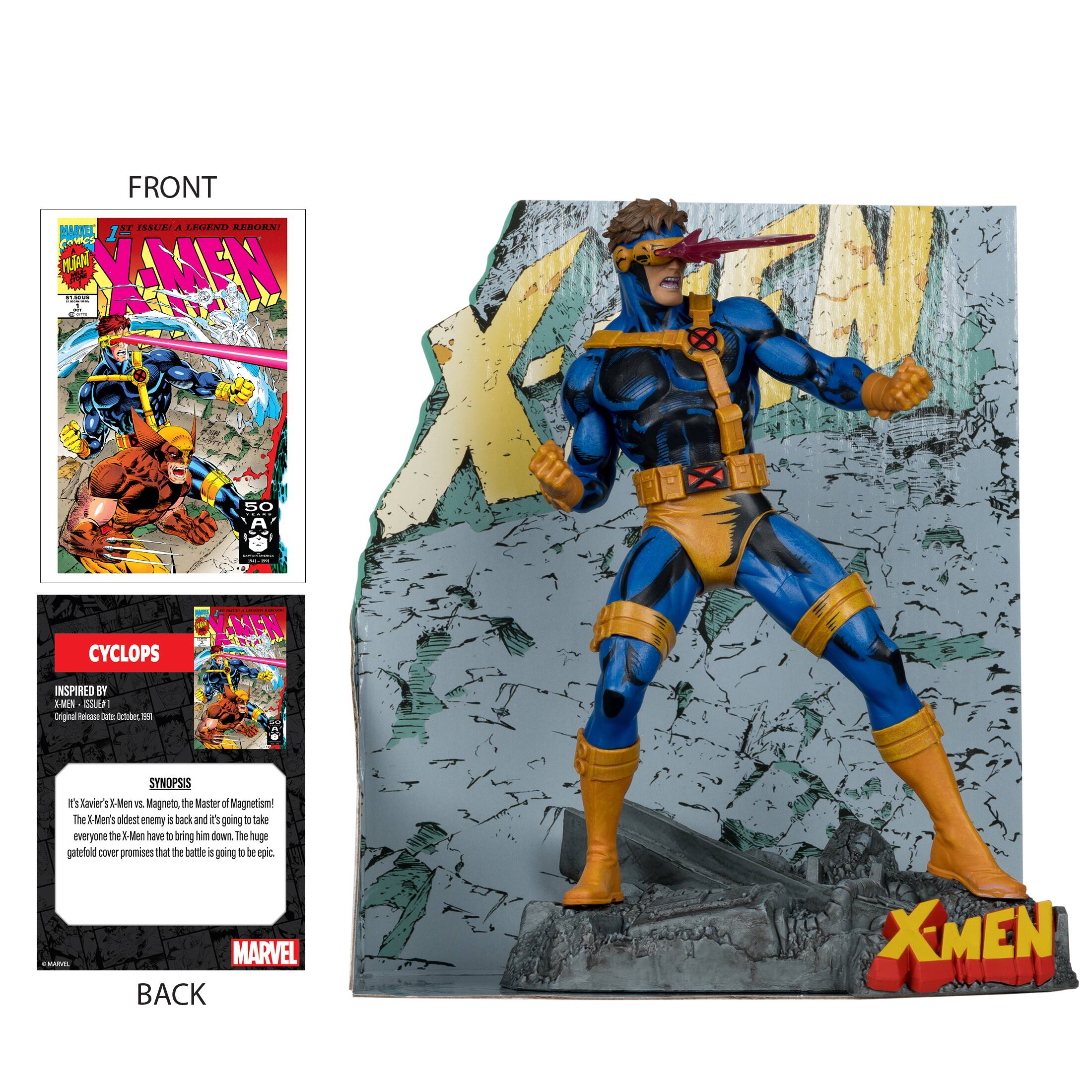 McFarlane Toys Marvel 6.9" Cyclops 1:10th Scale Collectible with Scene ...