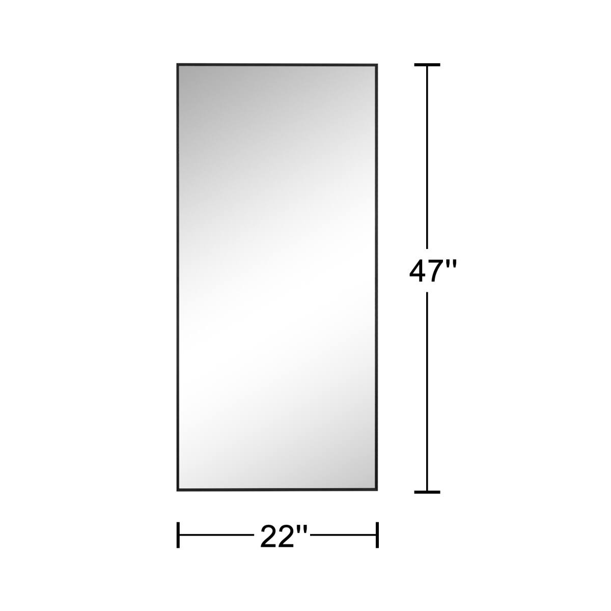Lirago 47" x 22" Rectangle Bathroom Mirror – Aluminum Alloy Frame Wall ...