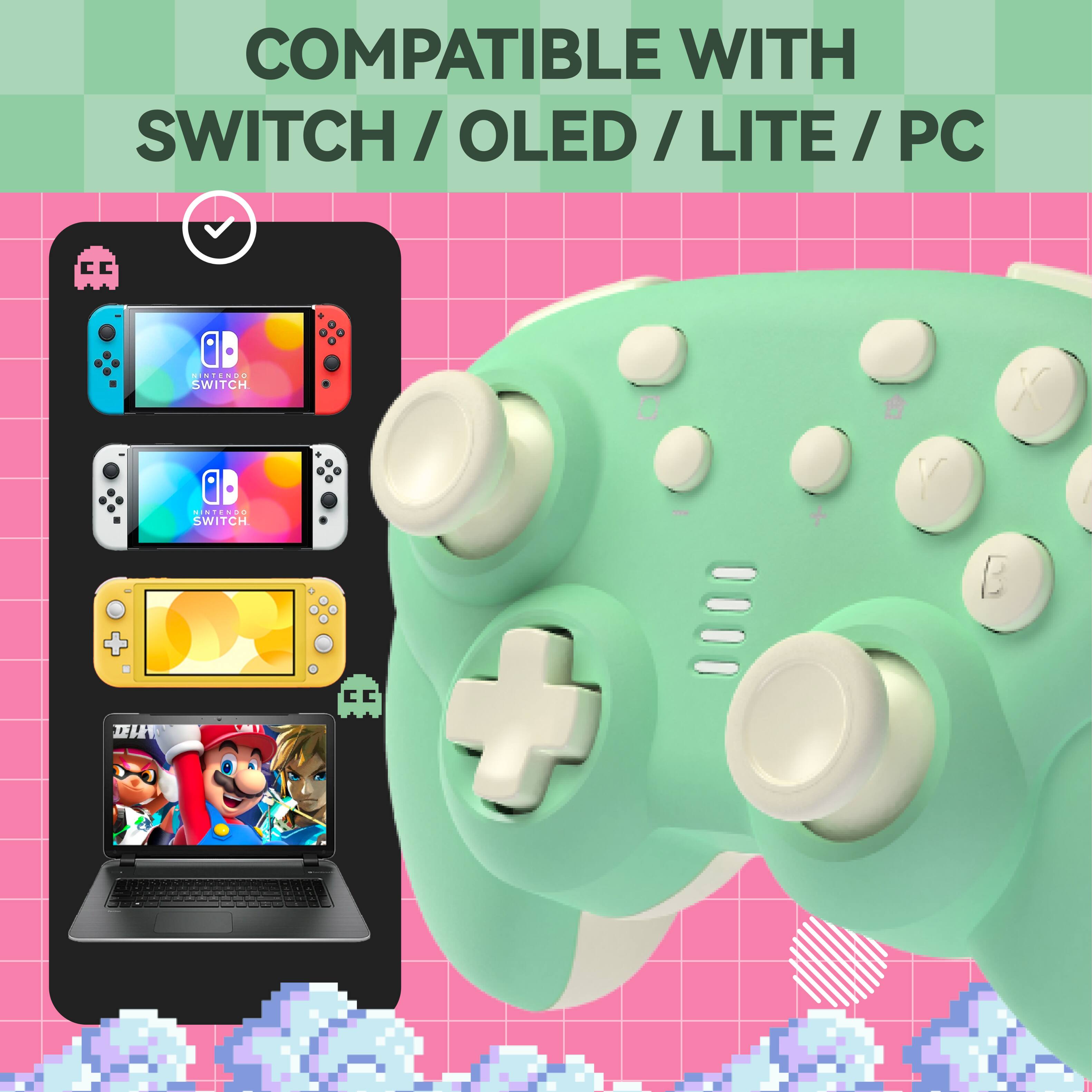 turbX Mini Mate Wireless Gaming Controller for Switch & PC, LED RGB ...