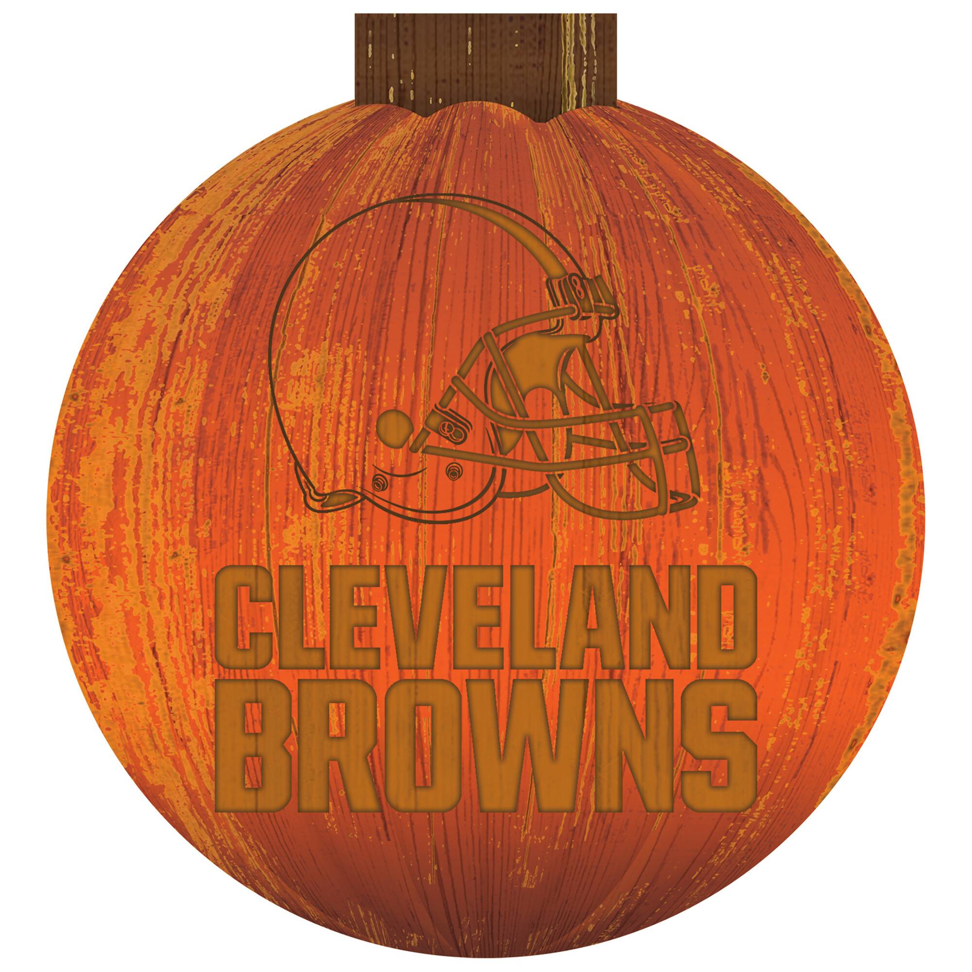 Fan Creations Cleveland Browns 12'' Pumpkin Sign Orange 5038157 - Best Buy
