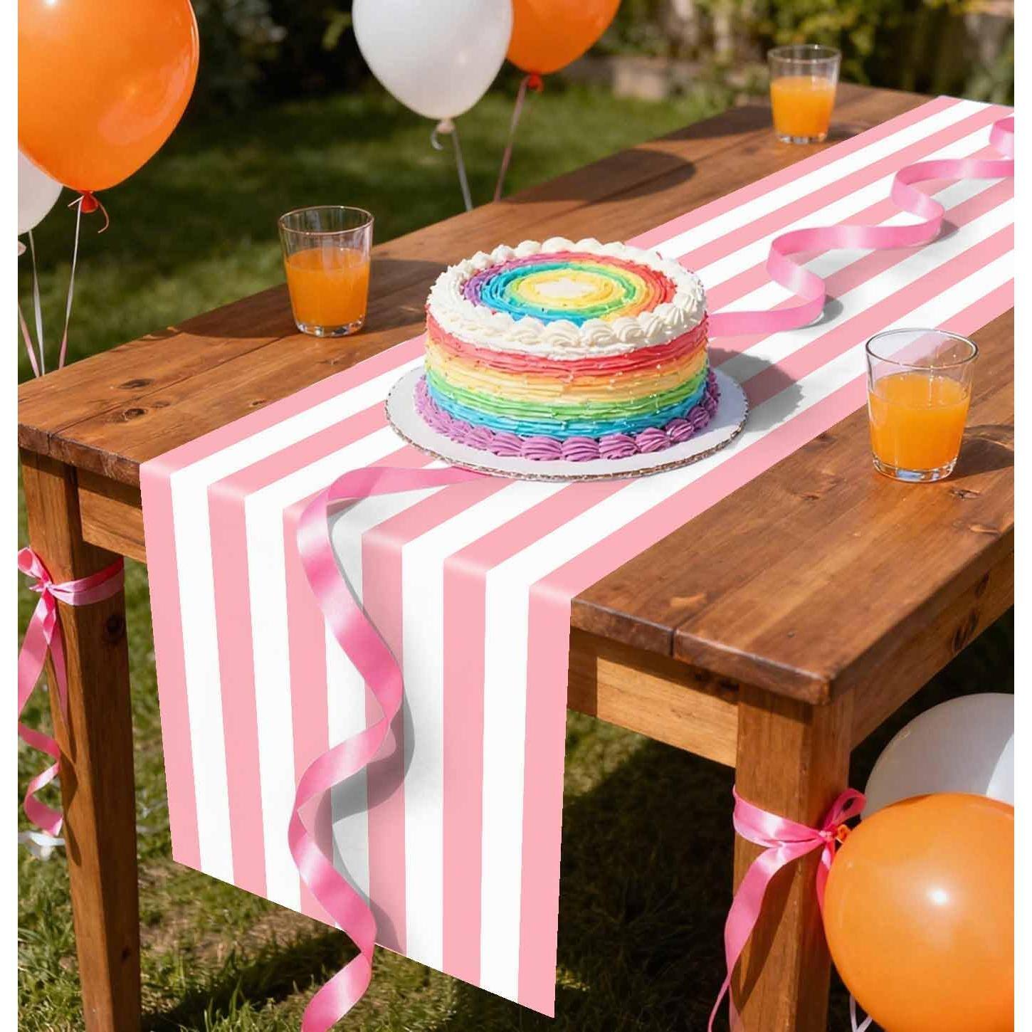 Dapper Styles 6 Striped Table Runner Plastic 14 X Light And Stripe For ...