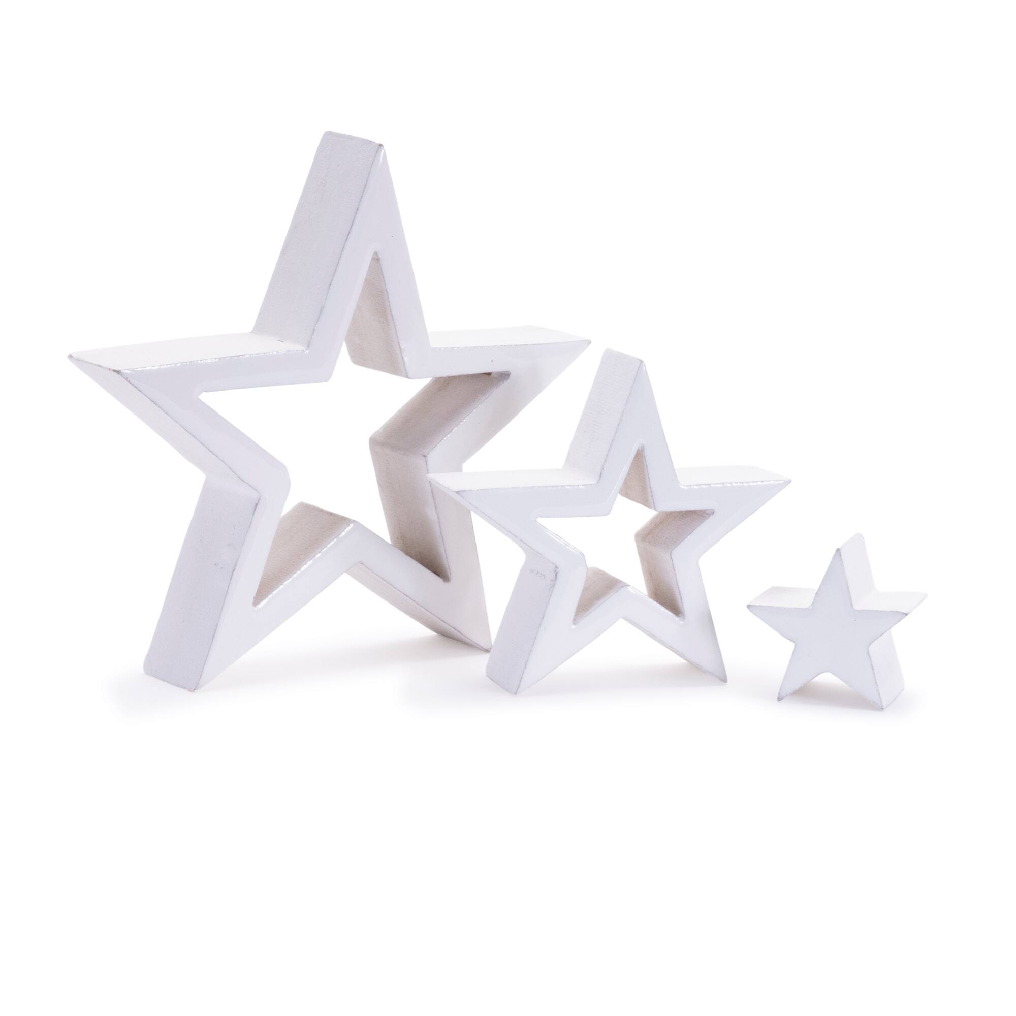 BreeBe Wood Triple Star Puzzle (Set of 2) White 90204DS - Best Buy