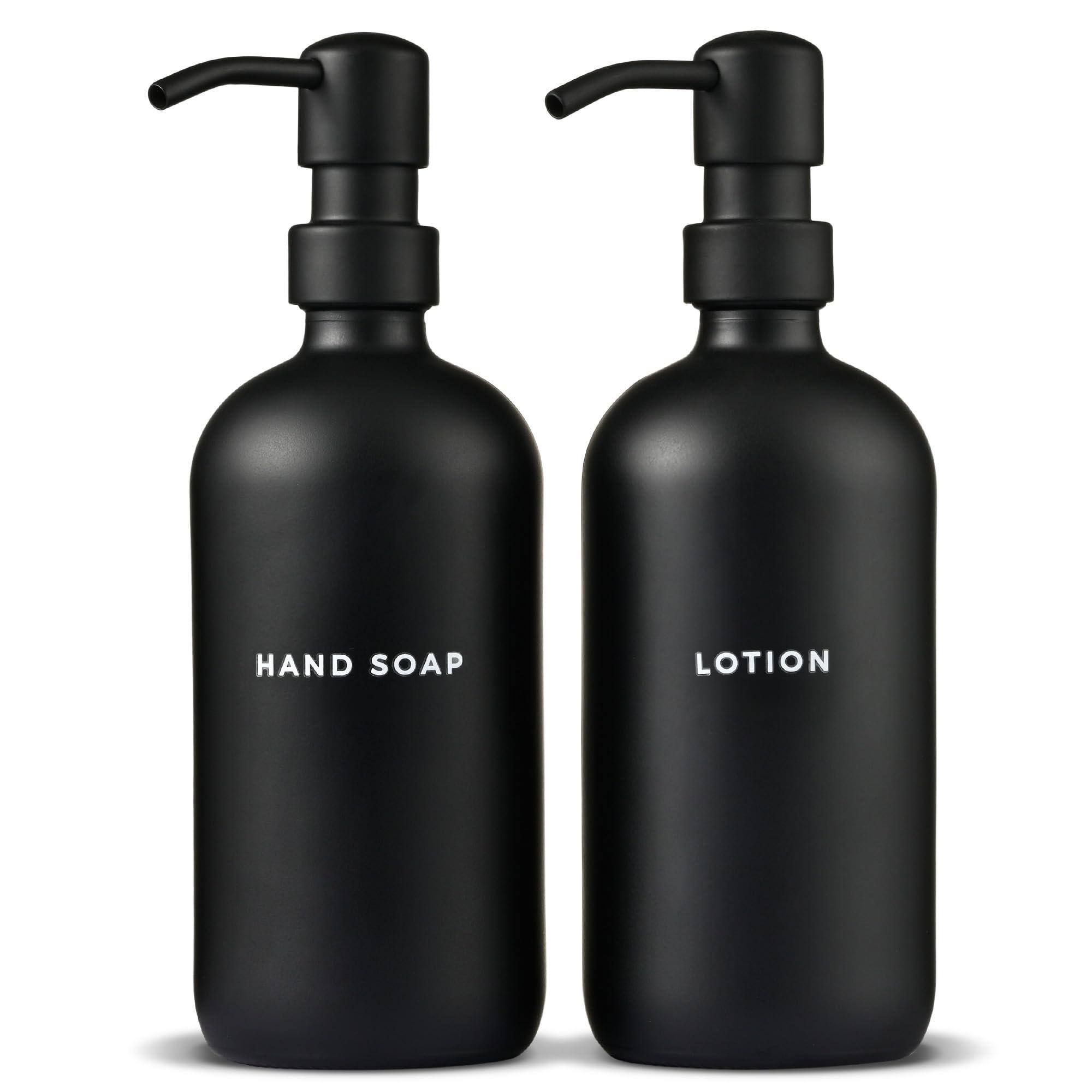 Dapper Styles Soap Dispenser 2 piece Set Bottles With Stainless Pumps 2 ...