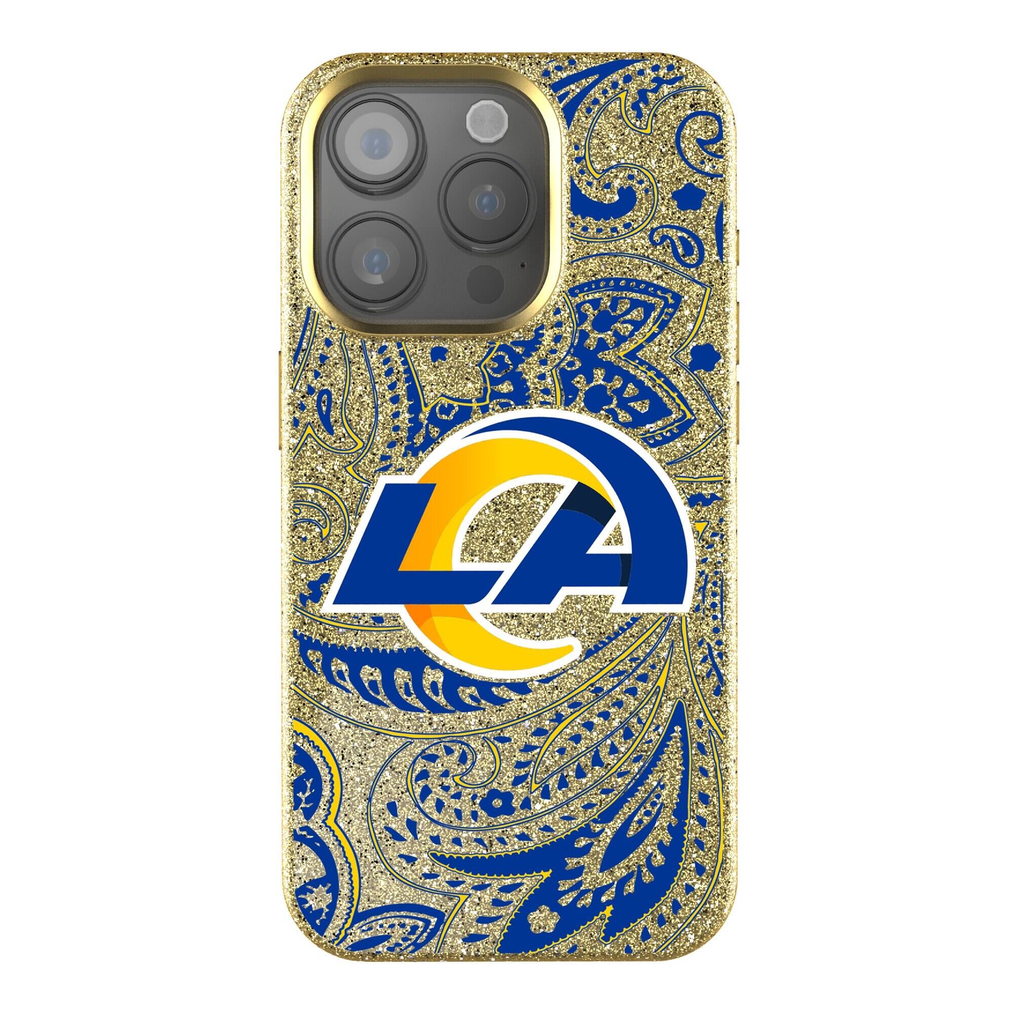 Keyscaper NFL Los Angeles Rams Paisley Bling iPhone Case 16 Plus Gold ...