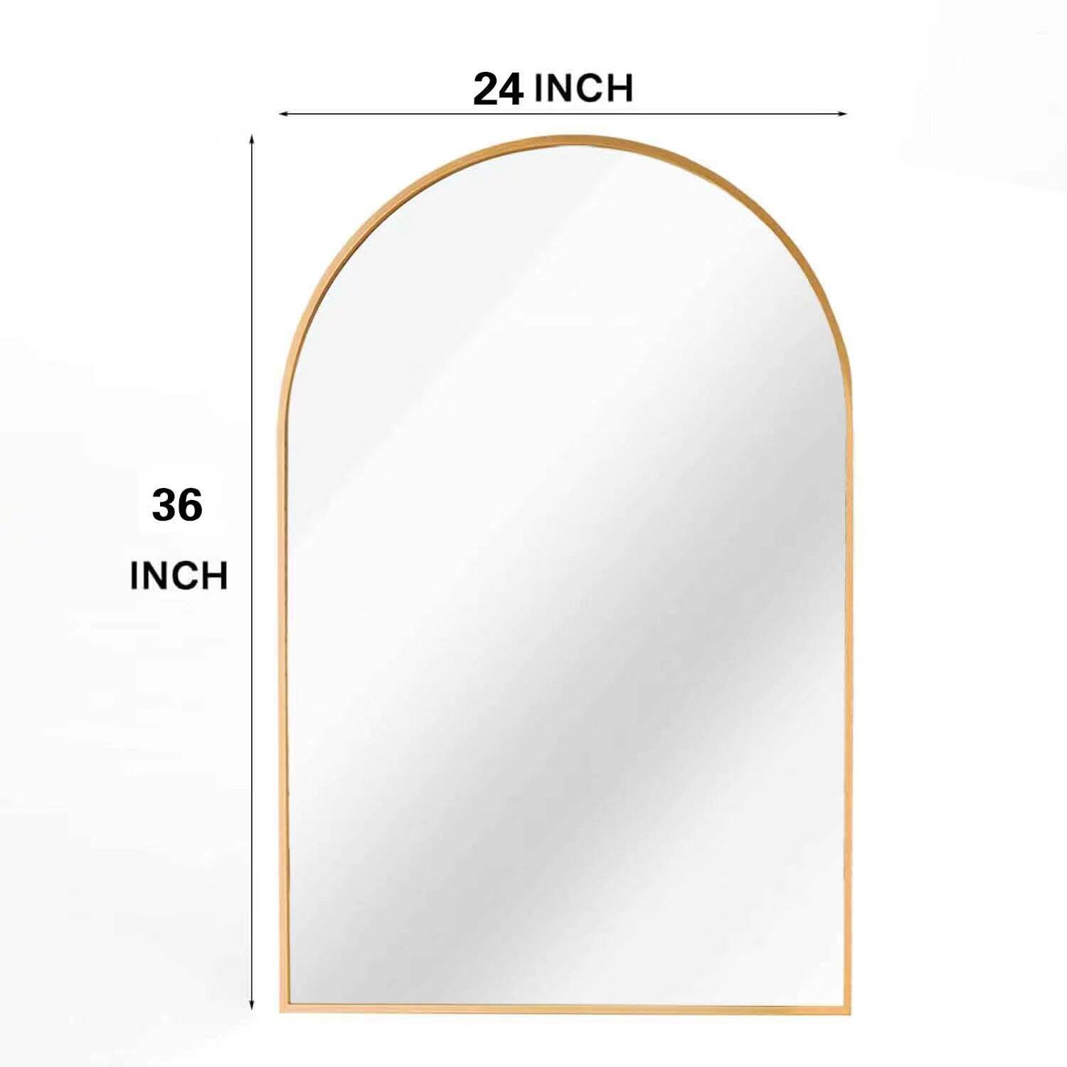 PAIHOME 24x36 Inch Arched Mirror, HD Glass Wall Mirror with Rustproof ...