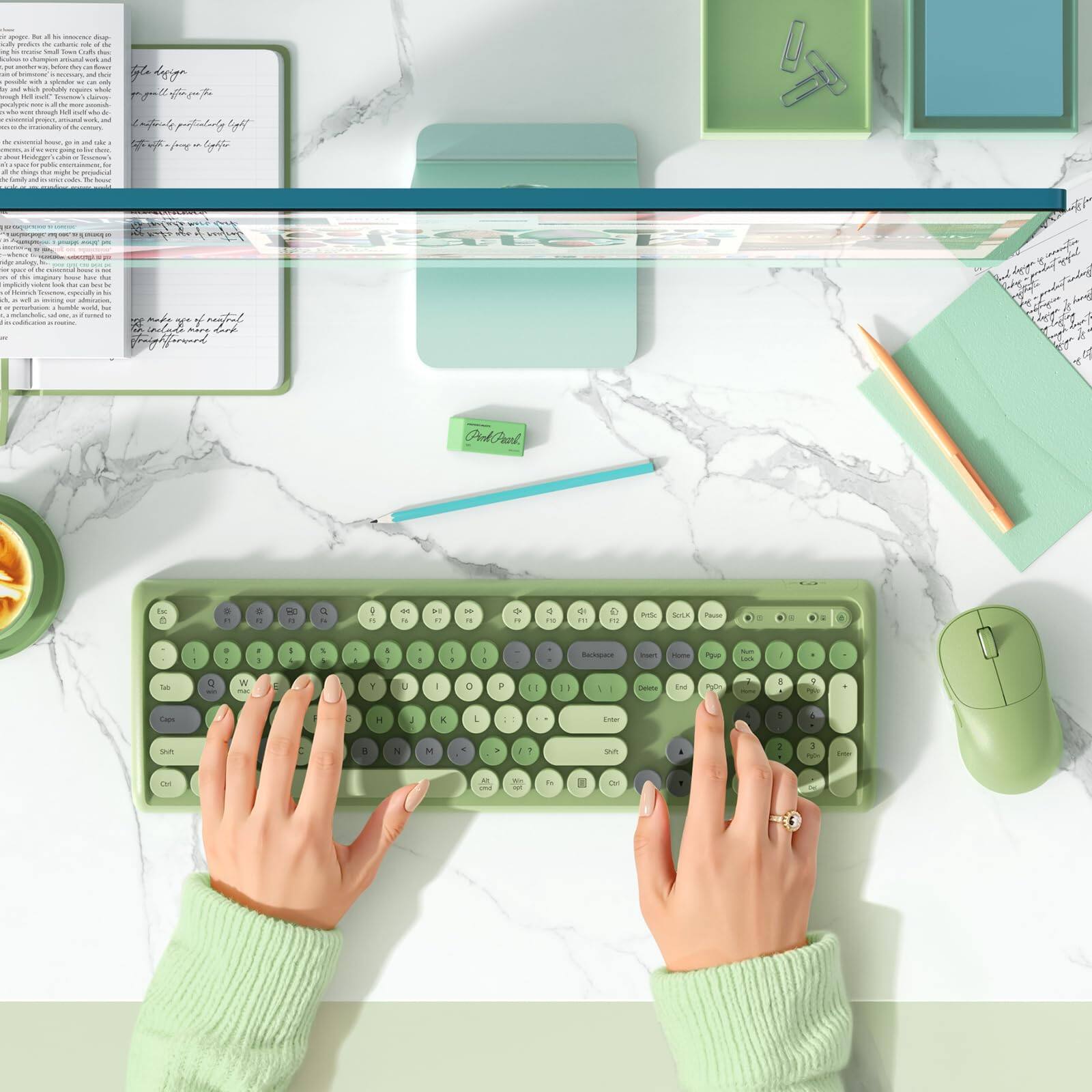 Earthley Blooms Colorful Wireless Computer Keyboards Mouse Combos Full ...