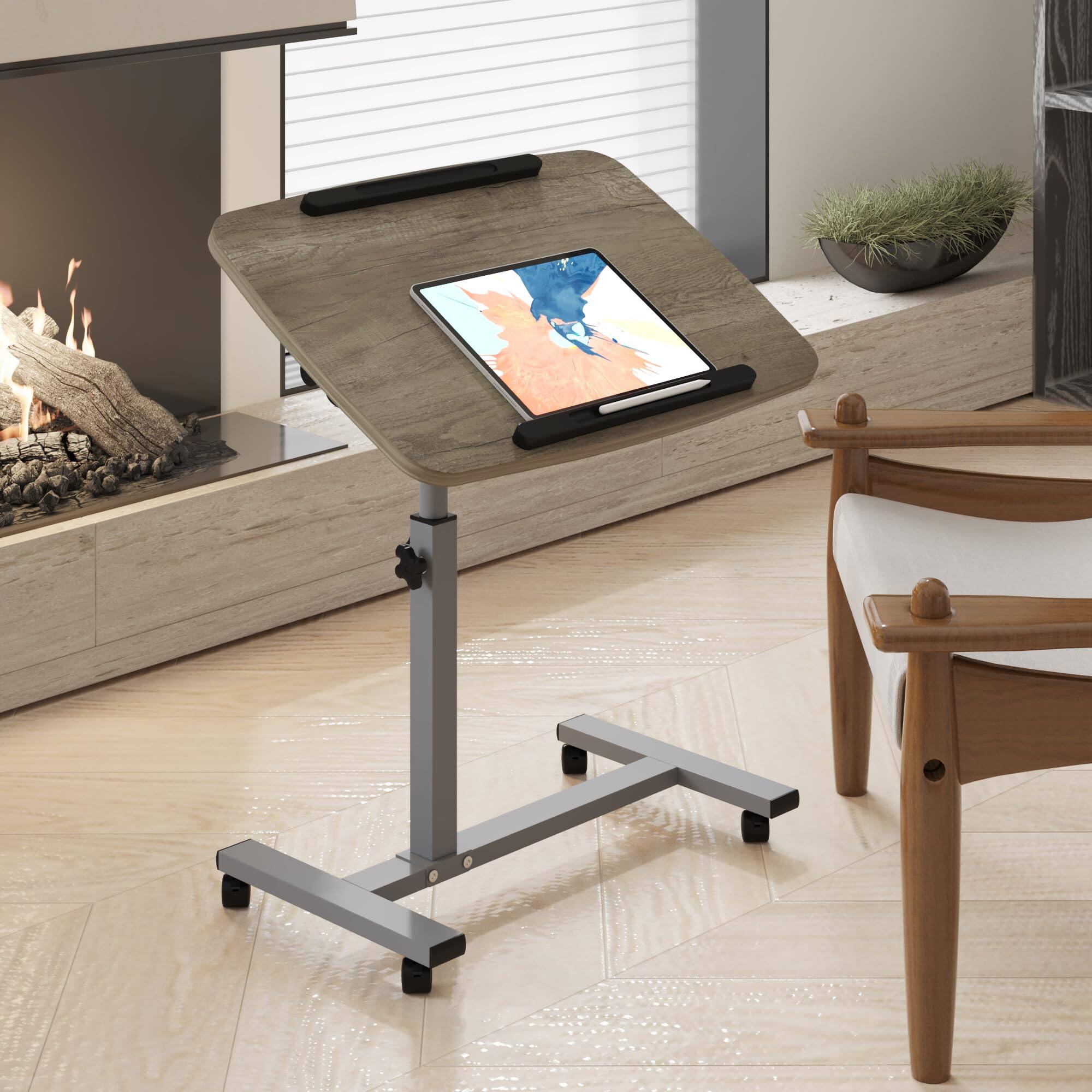 Cedar Assembly Laptop Table Mobile Height Desk Notebook Swivel Pc ...