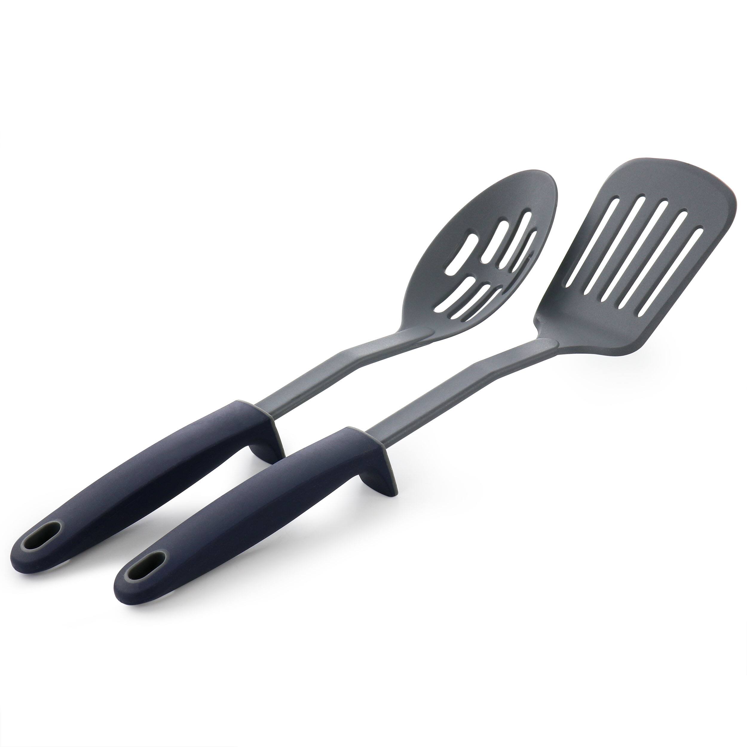 Oster Bluemarine 2 Piece Slotted Turner and Spoon Utensil Set in Navy ...