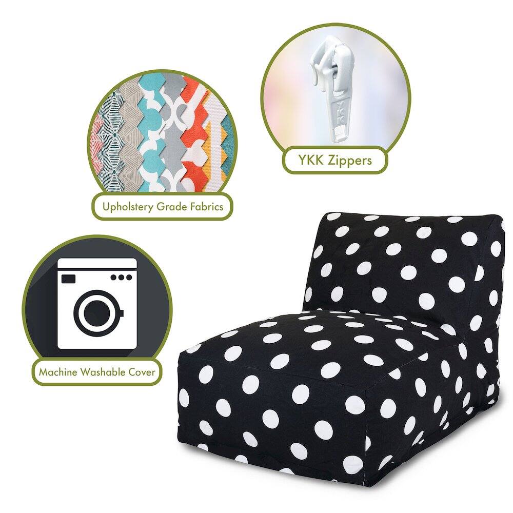 Majestic Home Chair Lounger Polka Dot (Large) Black 85907210334 - Best Buy