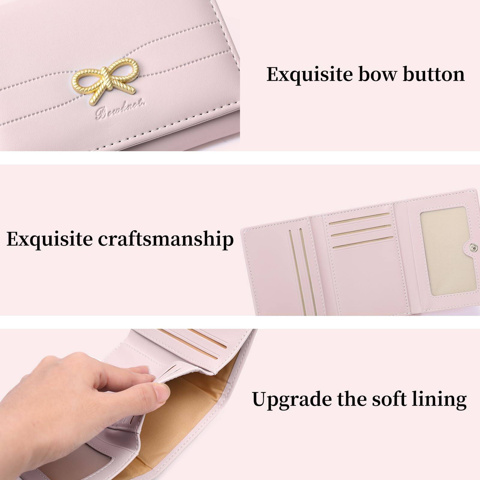 Jadie Link Small Wallets Cute Coquette Bow Wallet Credit Card Holder ...