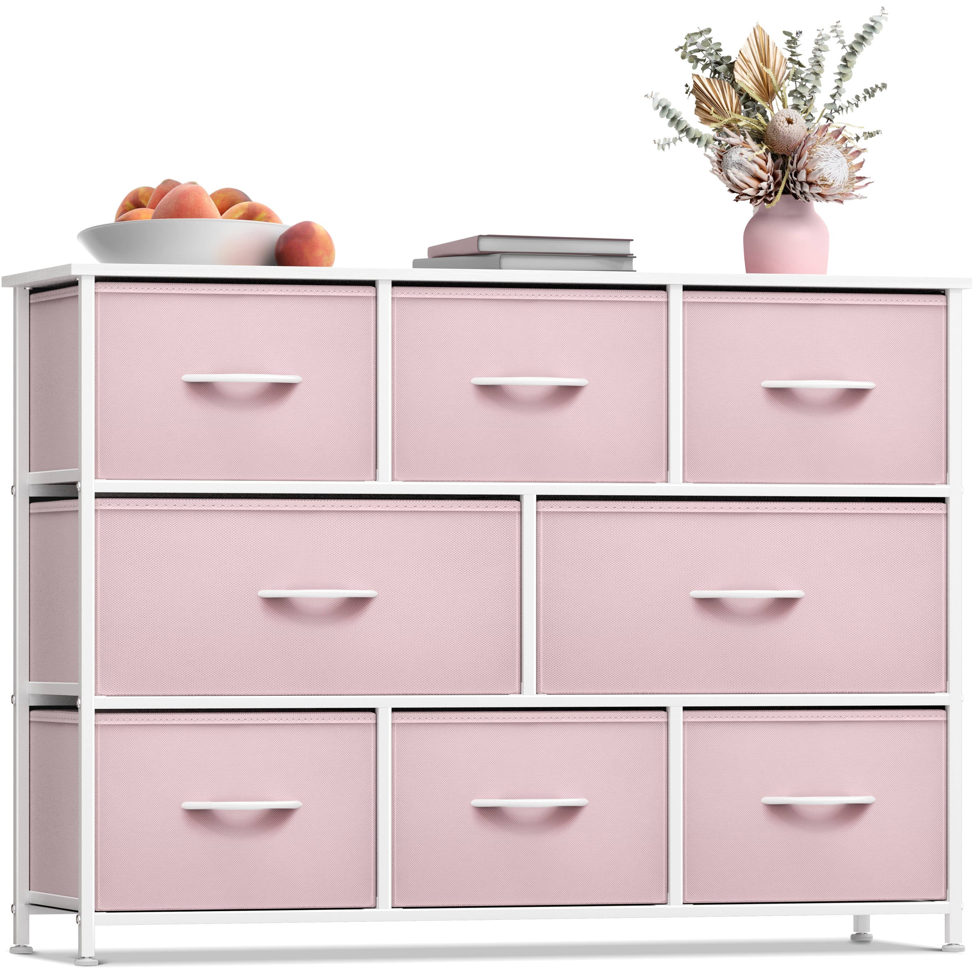 Wide Sorbus - 8 Drawers Dresser - Organizer Unit with Steel Frame, Wood ...
