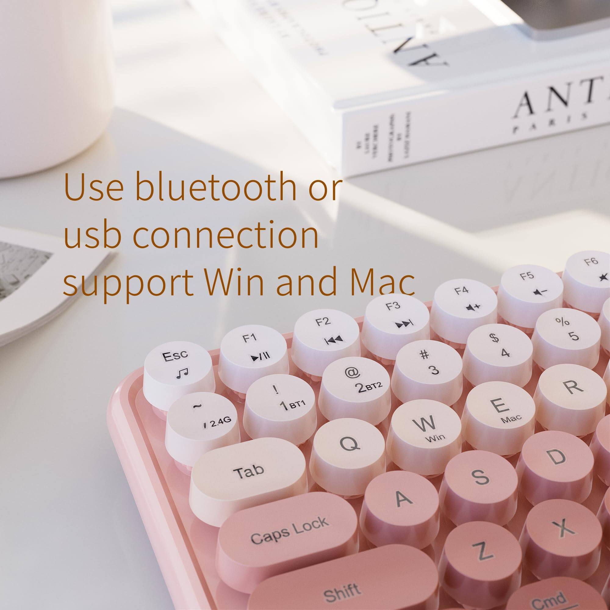 Cozy Serene Colorful 100Keys Keyboards Wireless Compact Rainbow Gradual ...