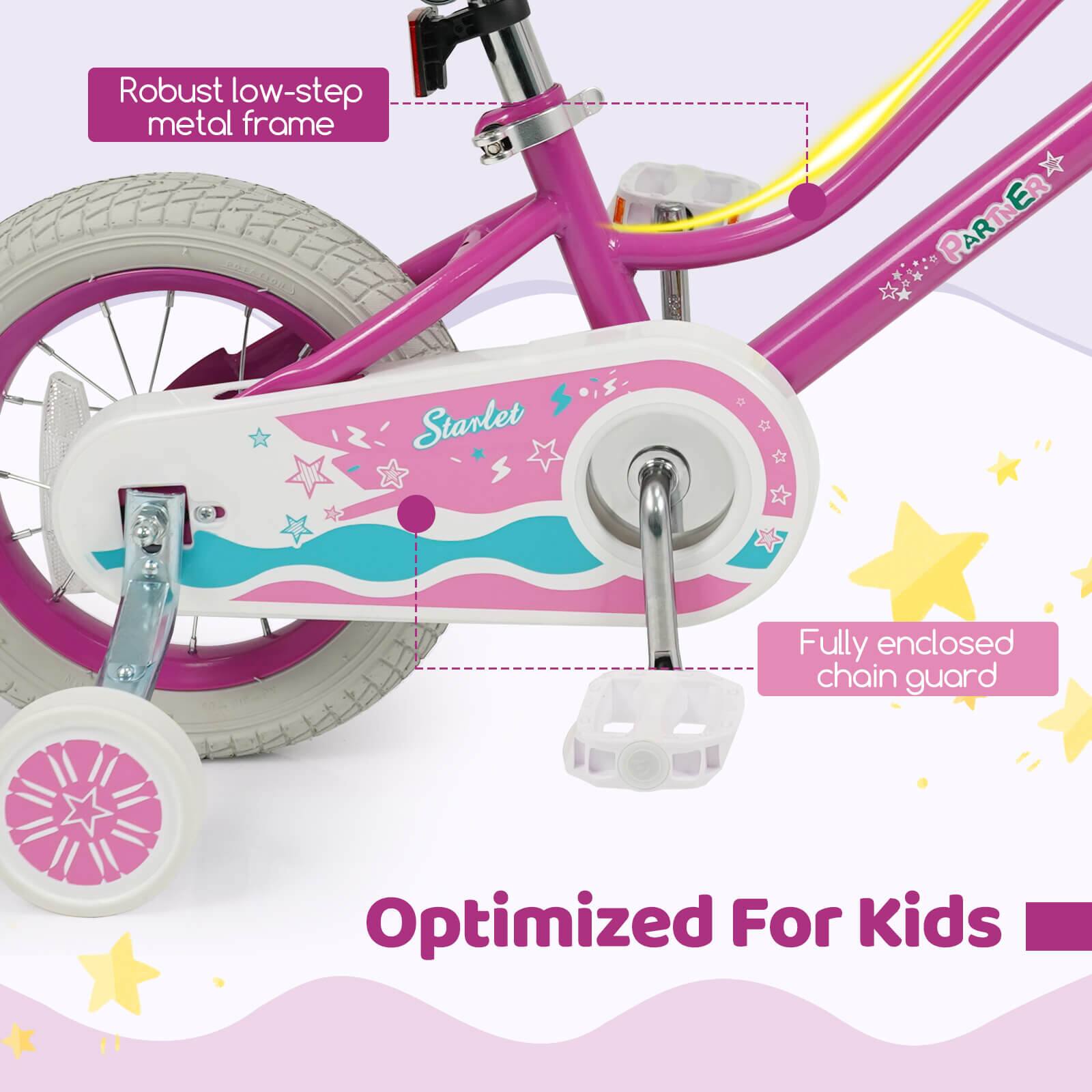 Costway 12" Kids Bicycle with Dual Brake System Adjustable Handlebar ...