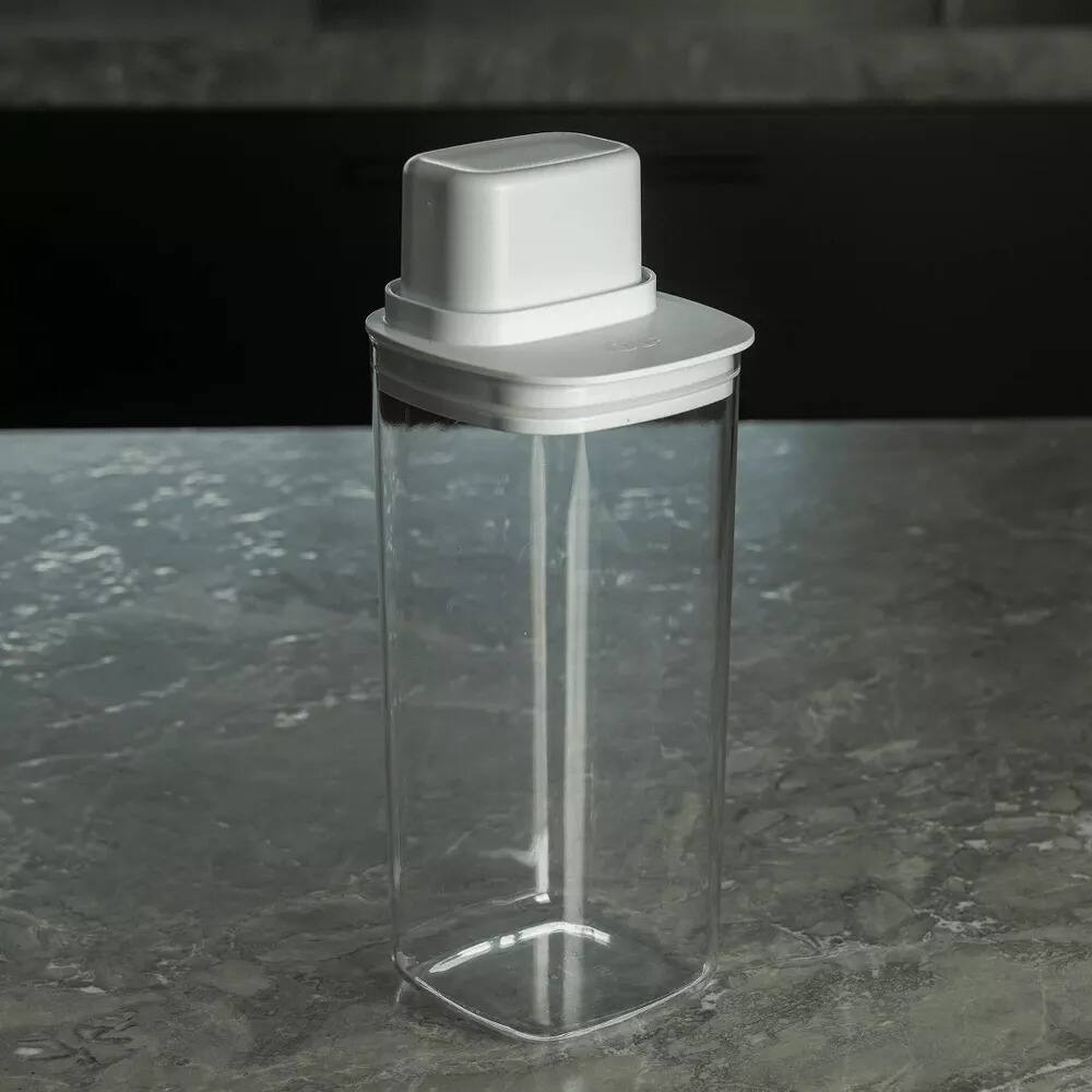 OU 6 Cup Clear Plastic Airtight Food Storage Container with Measuring ...