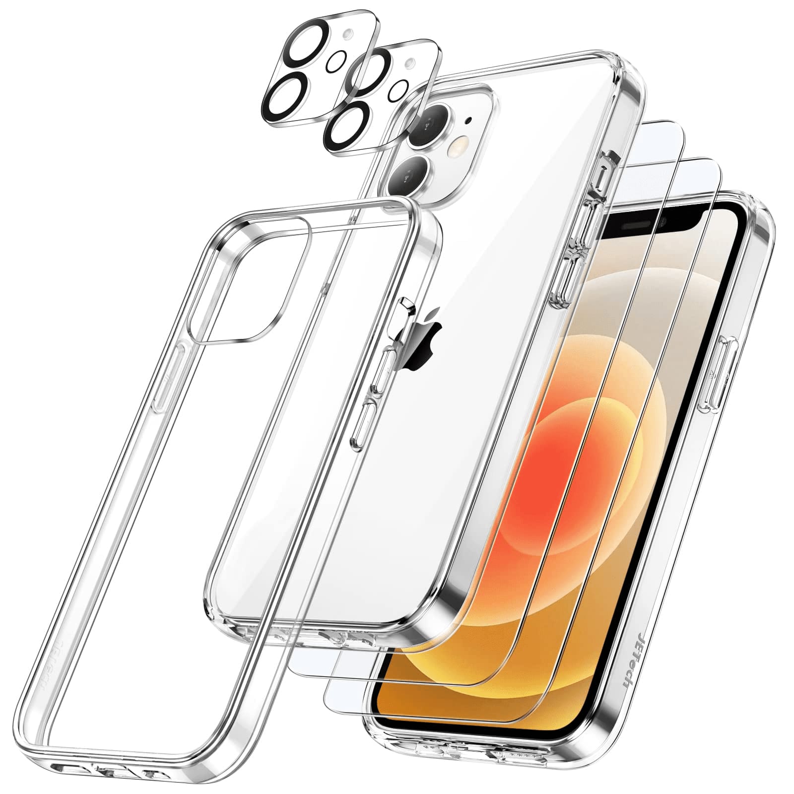 Entronix - 5-in-1 Bundle for iPhone 12 - TPU with Screen & Camera ...