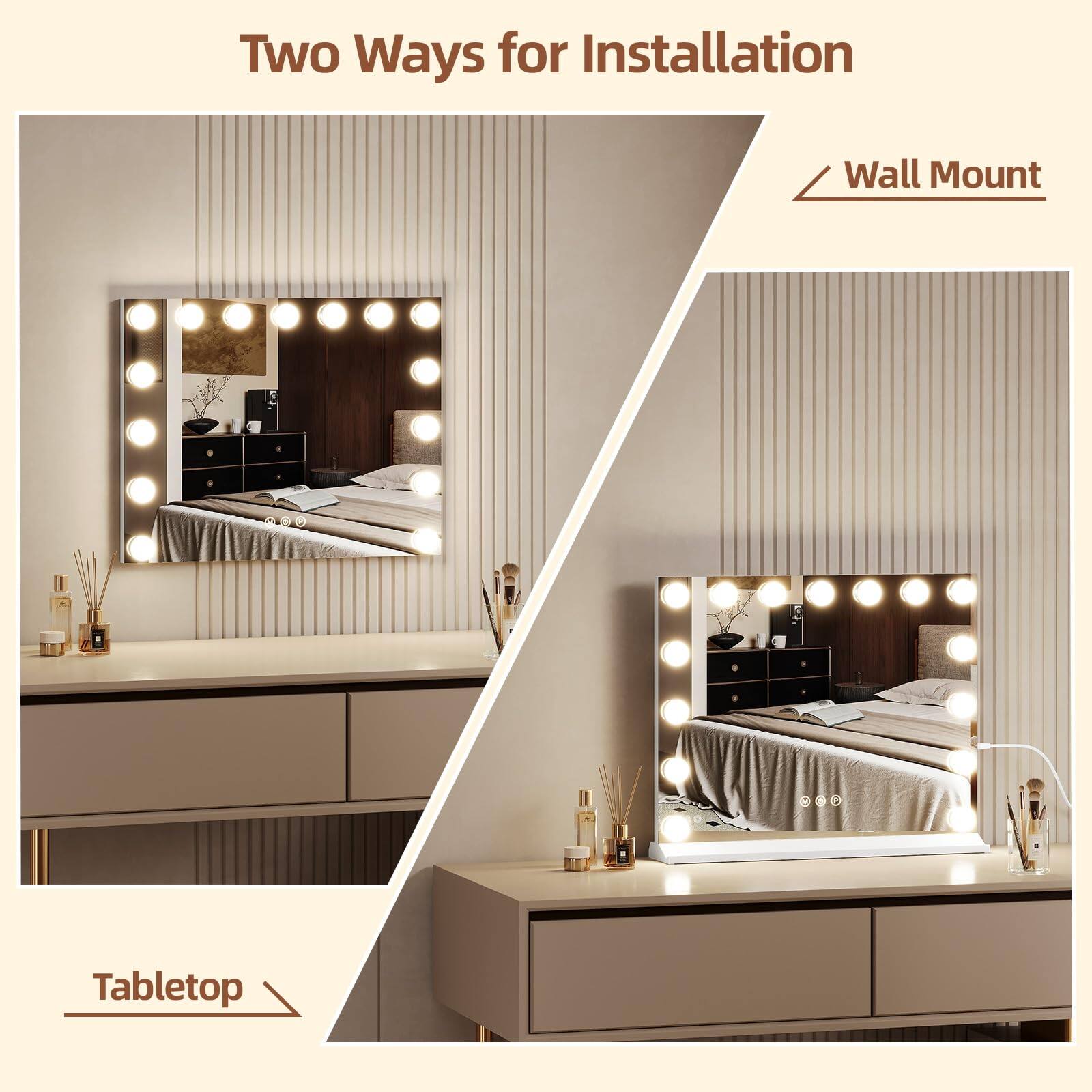 Cedar Assembly Mirror LED Lighted Vanity Makeup Hollywood for Bedroom Premium Quality Stylish ...