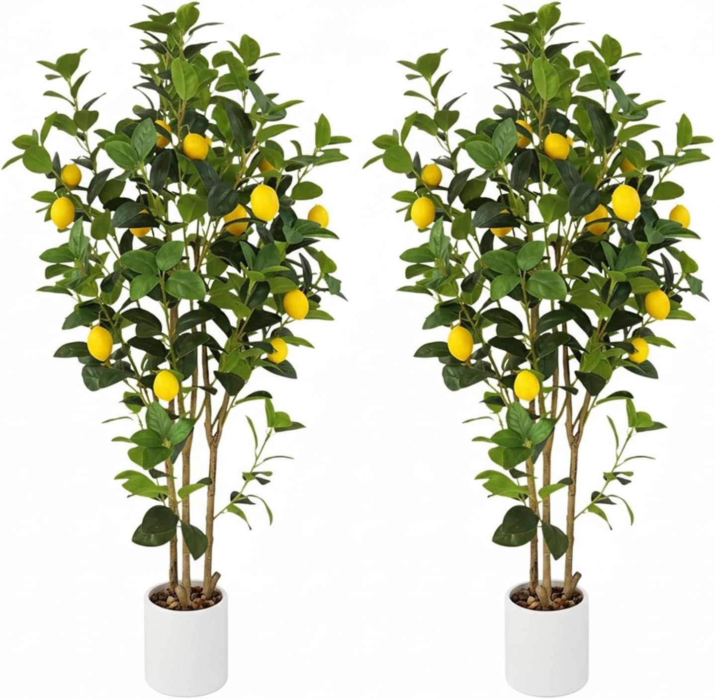 Homhougo 2 Pack 4FT Artificial Lemon Tree That Look Real, Faux Lemons ...