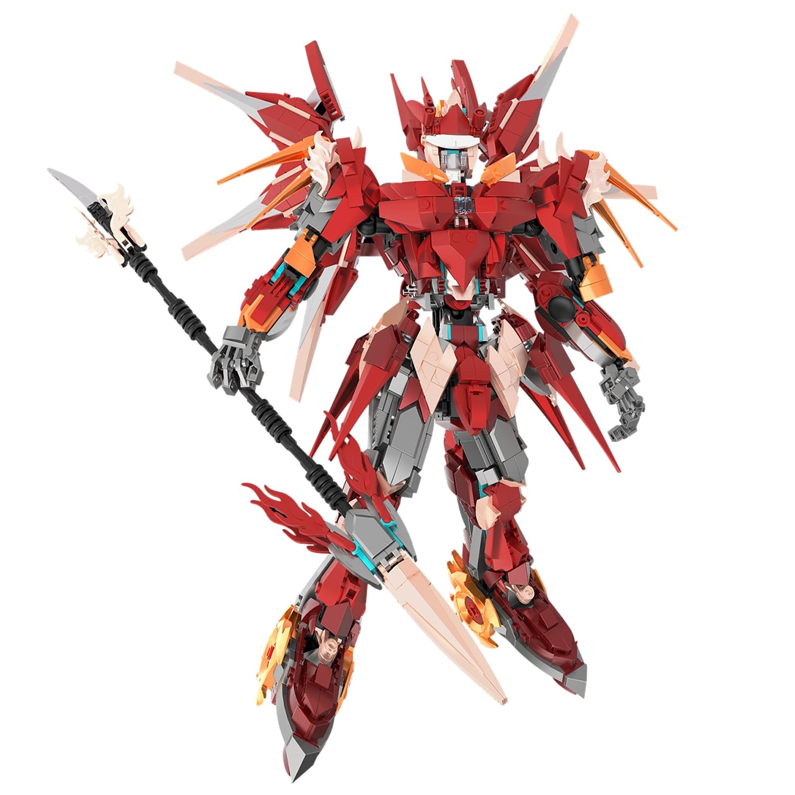 Leash Valley Mech Building Blocks Set For Adults Red Armor Robot Model ...