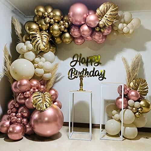 Vulpecula Spade Rose Gold Balloon Arch Kit 126pcs Rose Gold Balloons ...